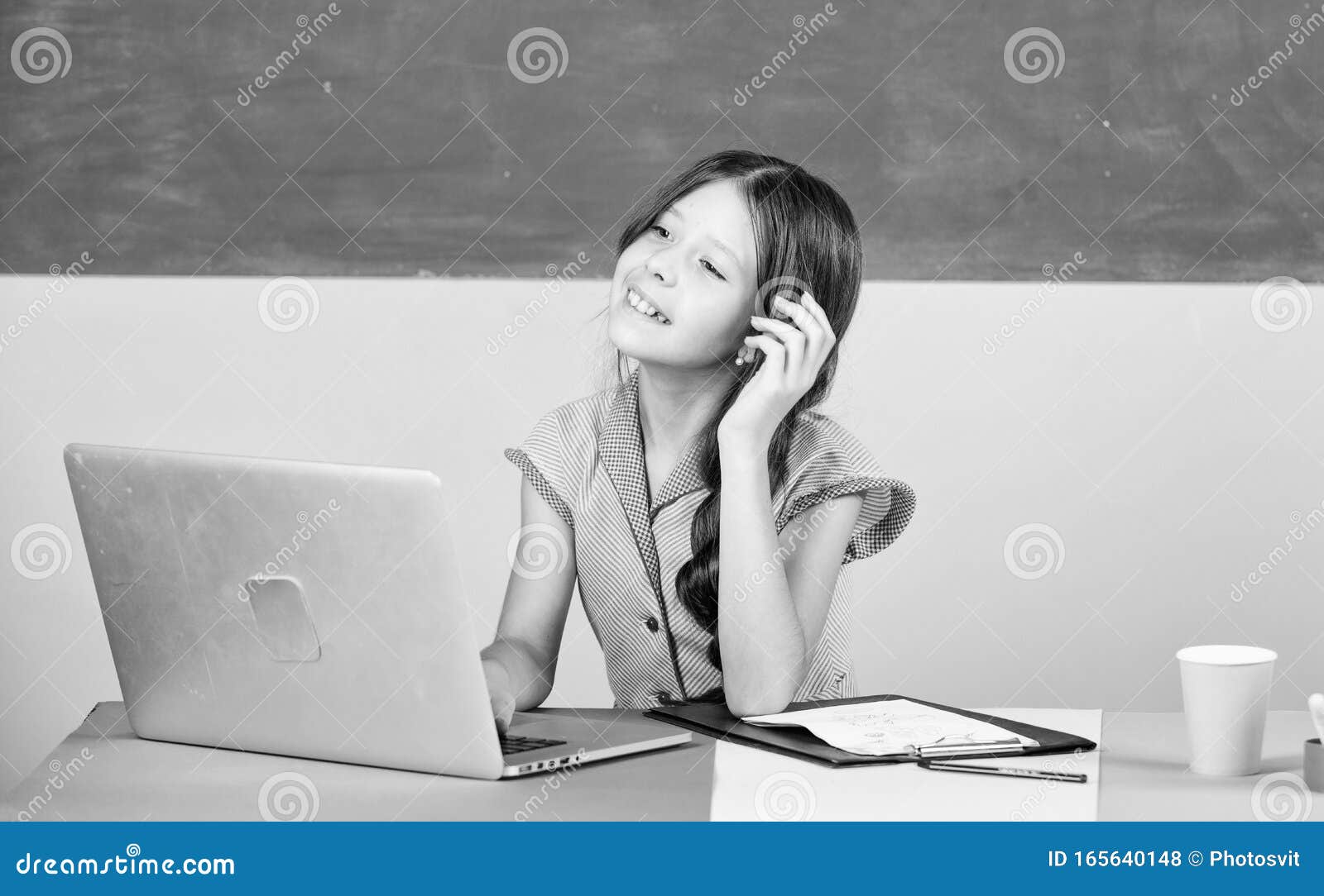 Watching Video Lessons. Online School. Online Schooling. Distant ...