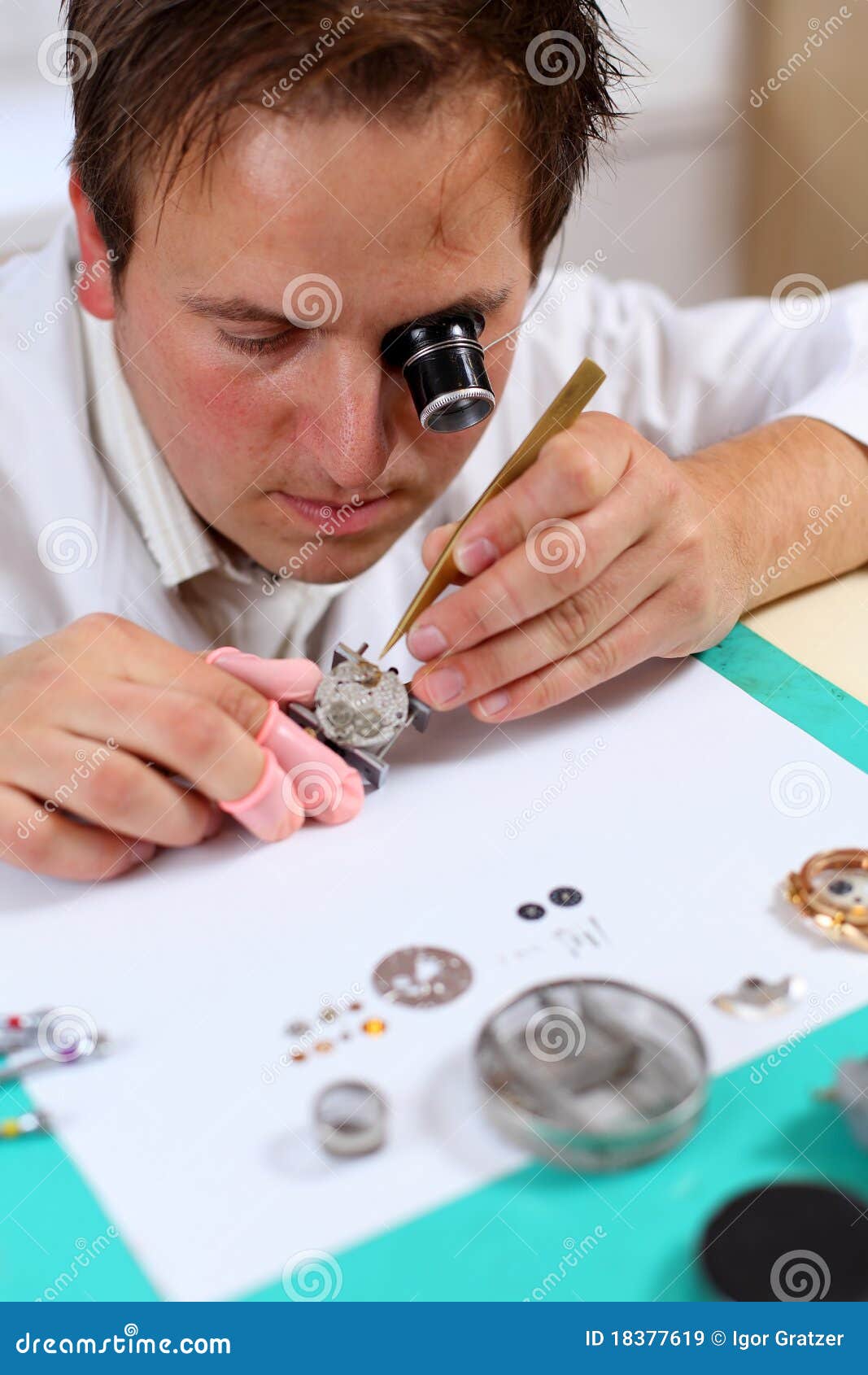 Watchmaker stock image. Image of fixing, precision, minute - 18377619