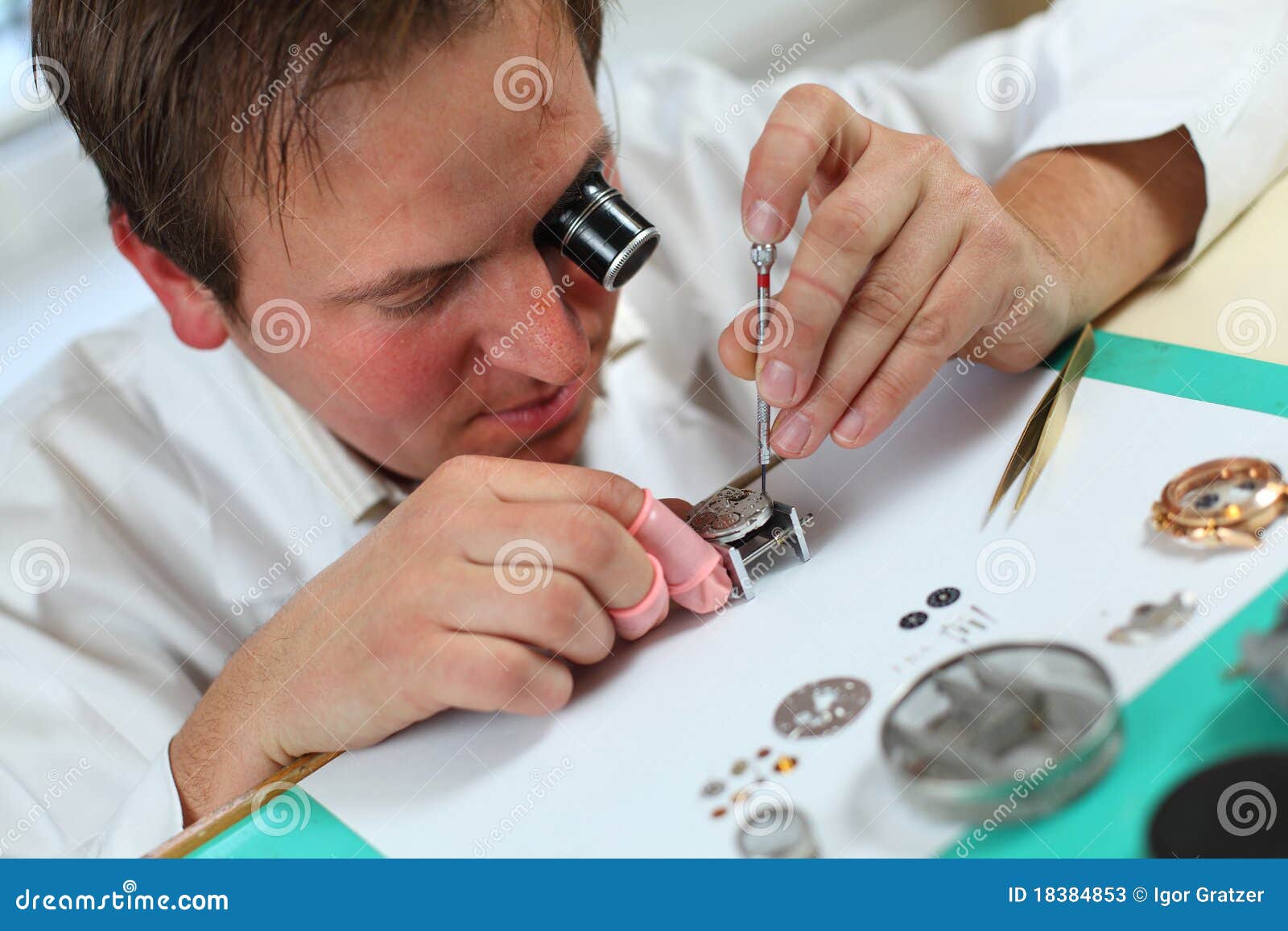 Watchmaker stock image. Image of mechanical, instrument - 18384853