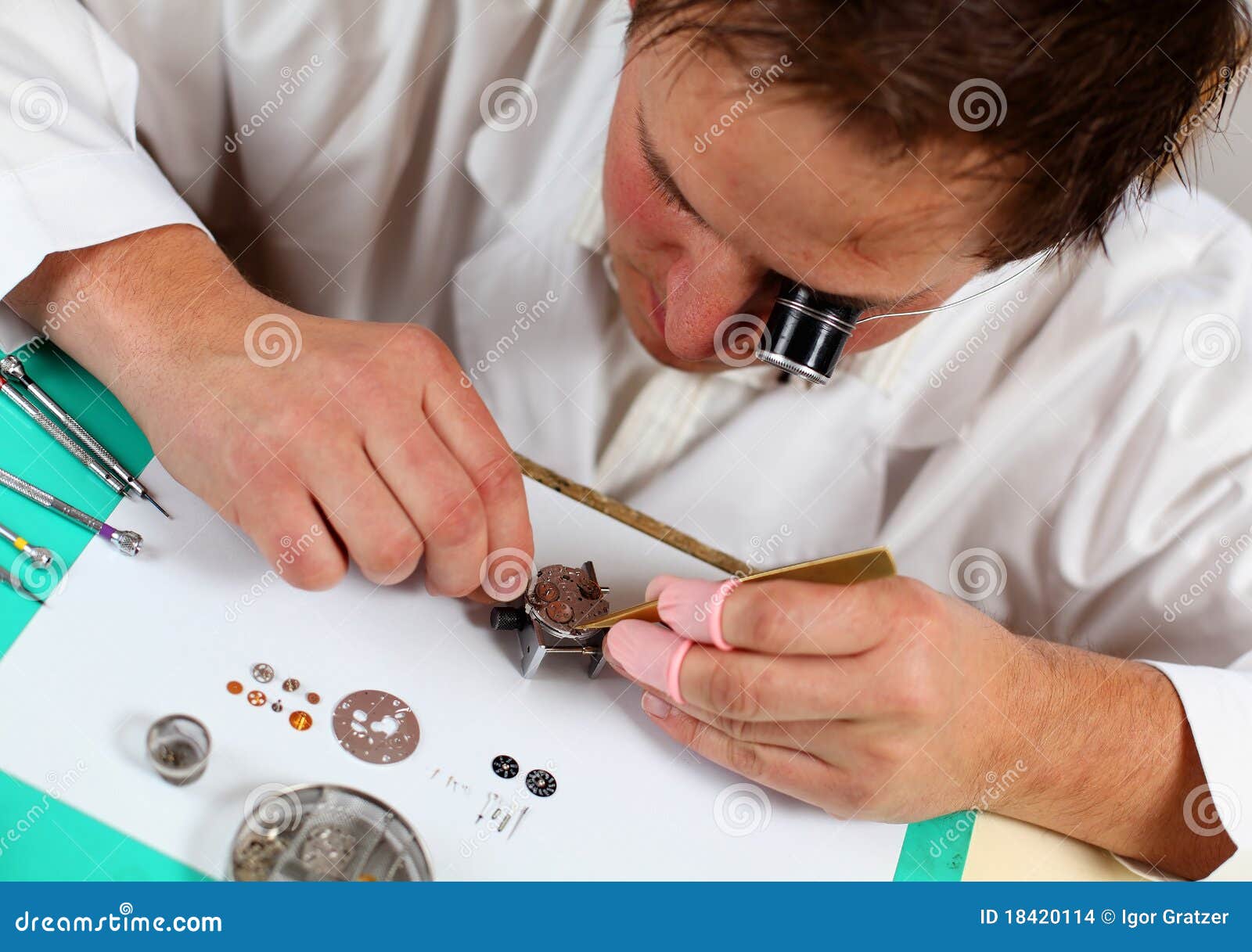 Watchmaker stock photo. Image of horology, male, broken - 18420114