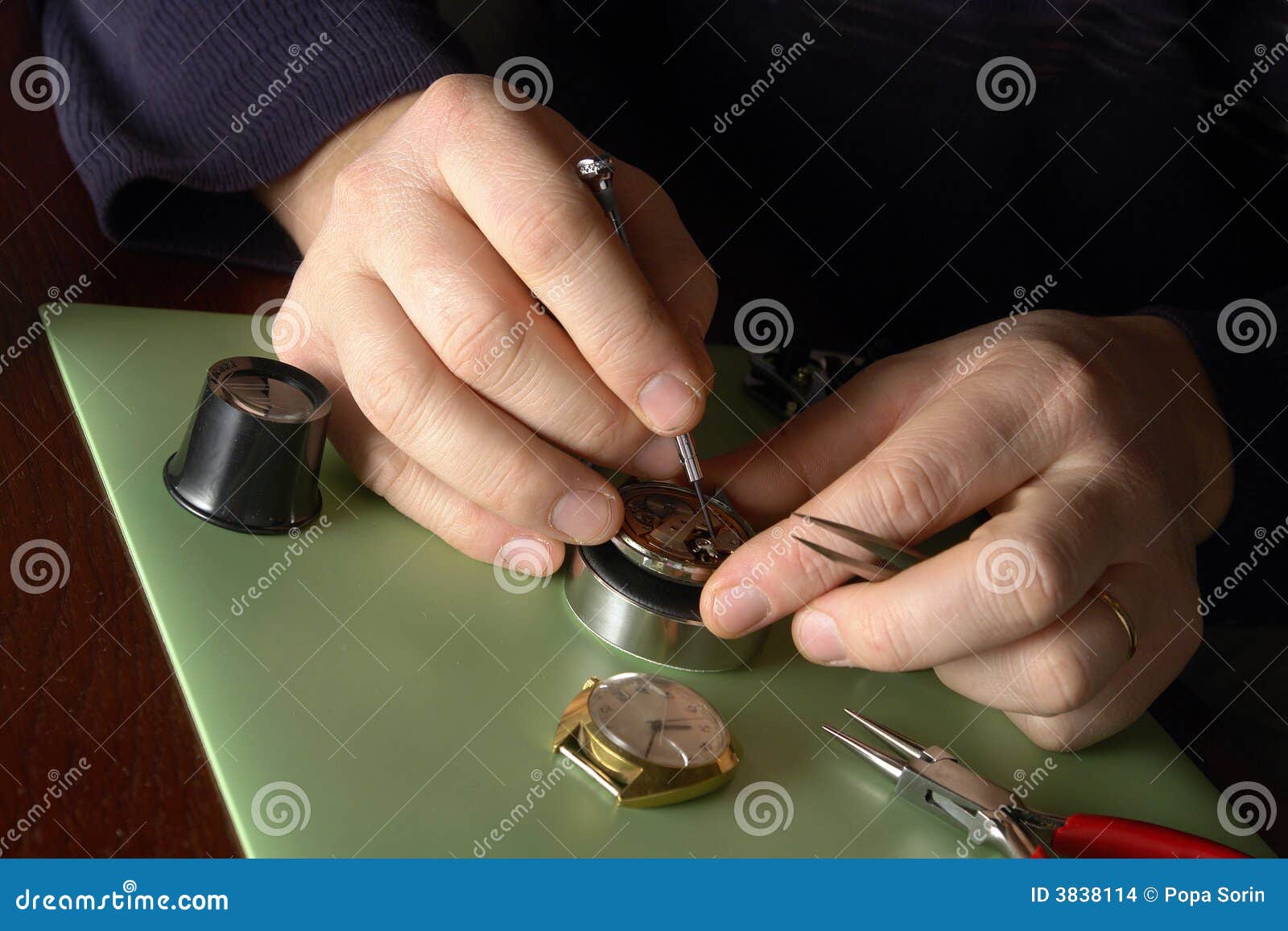 Watchmaker stock photo. Image of lens, clock, examine - 3838114