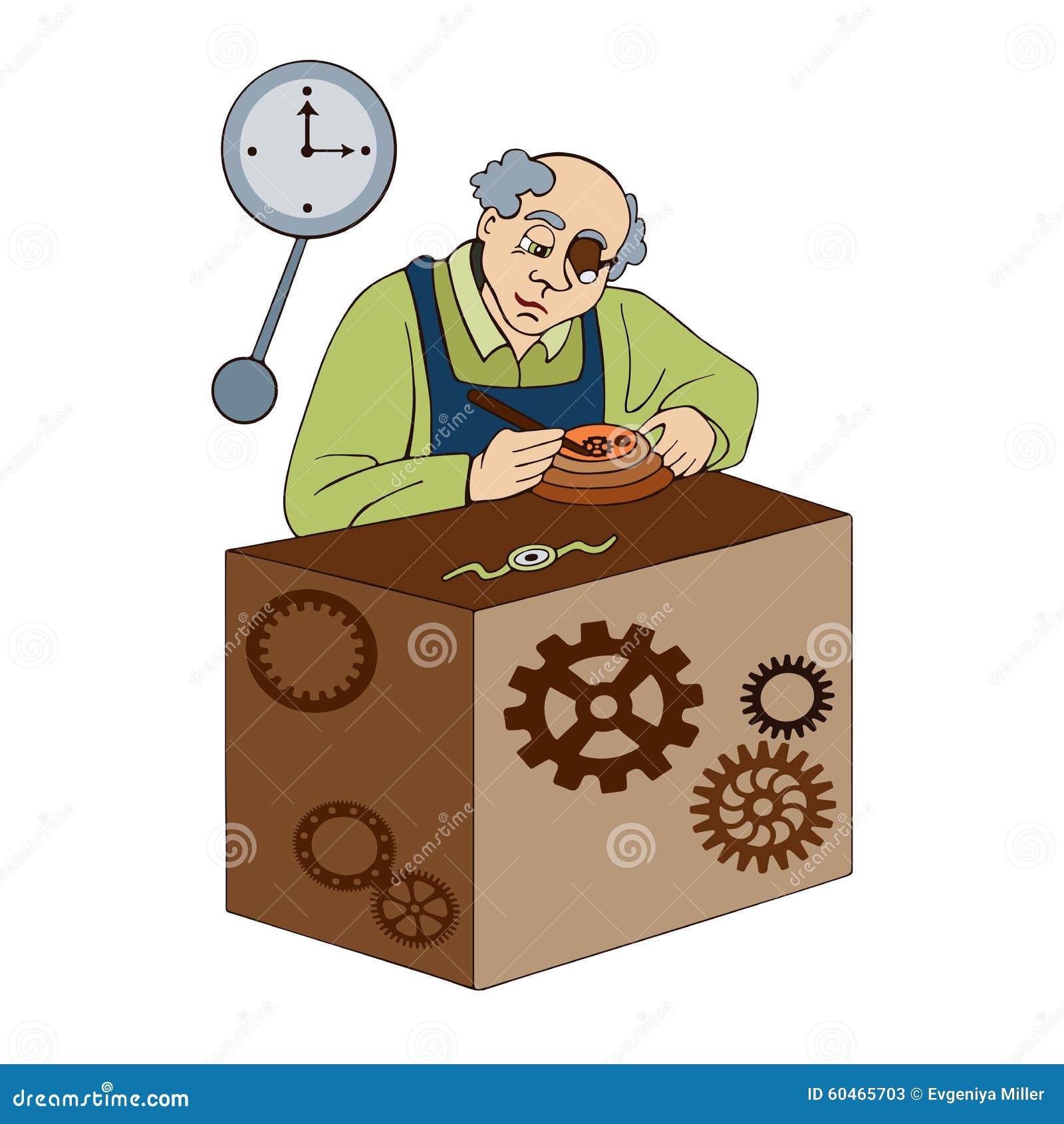 Watchmaker stock vector. Illustration of mood, pattern - 60465703