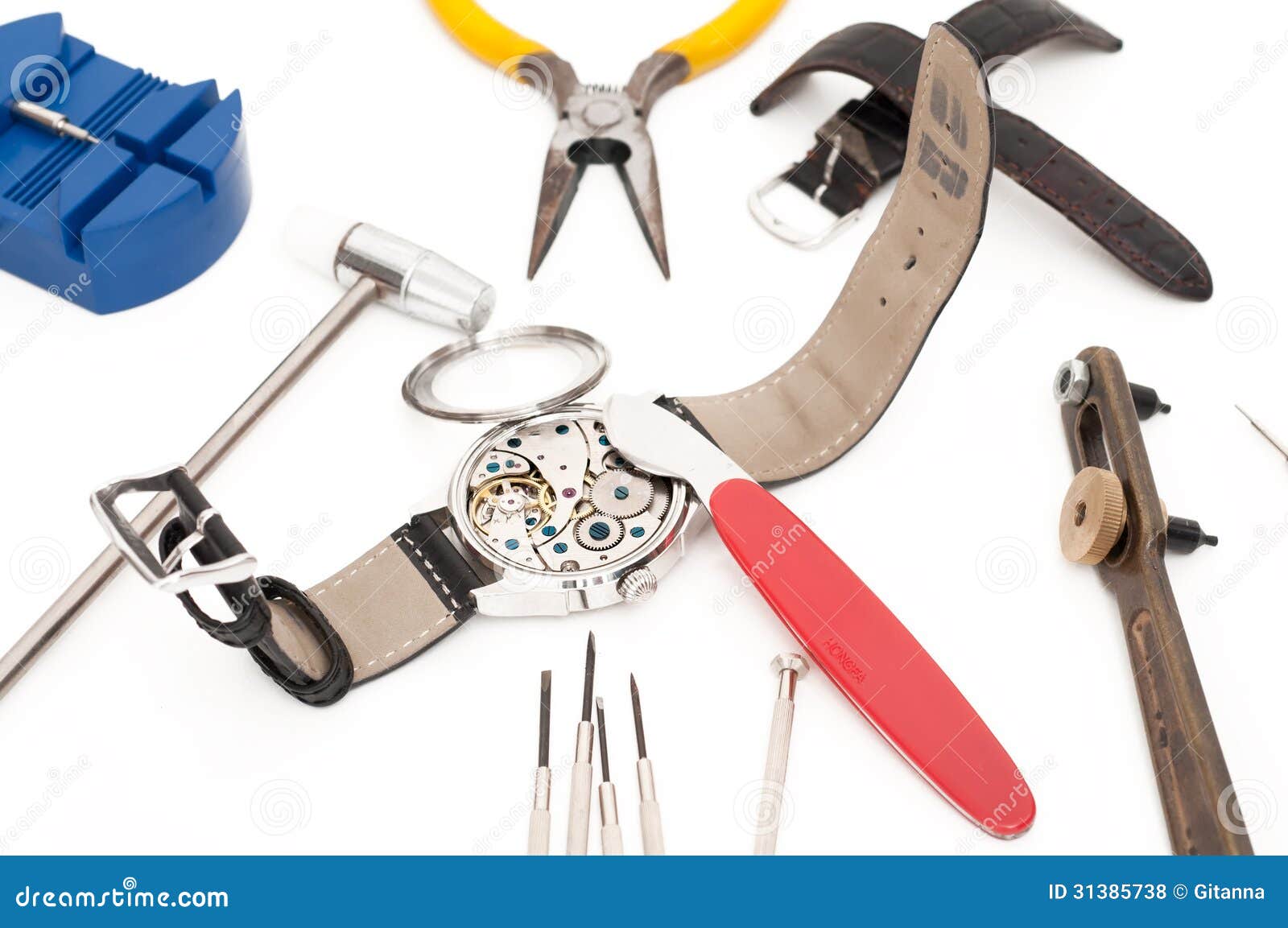 Watchmaker Tools stock photo. Image of craft, black, build - 31385738