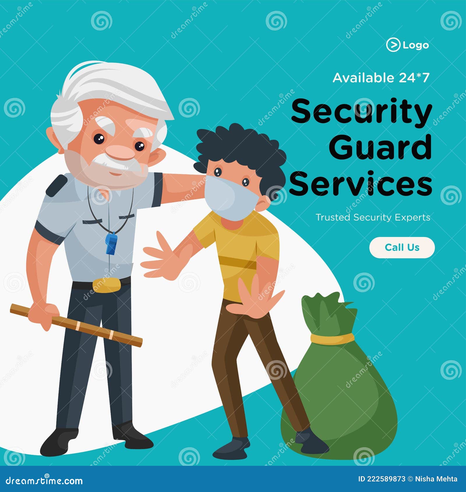 Banner Design of Security Guard Services Stock Vector - Illustration of ...