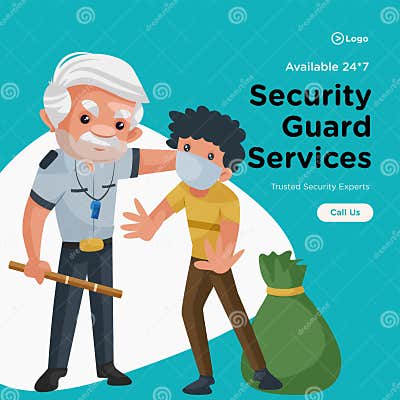 Banner Design of Security Guard Services Stock Vector - Illustration of ...