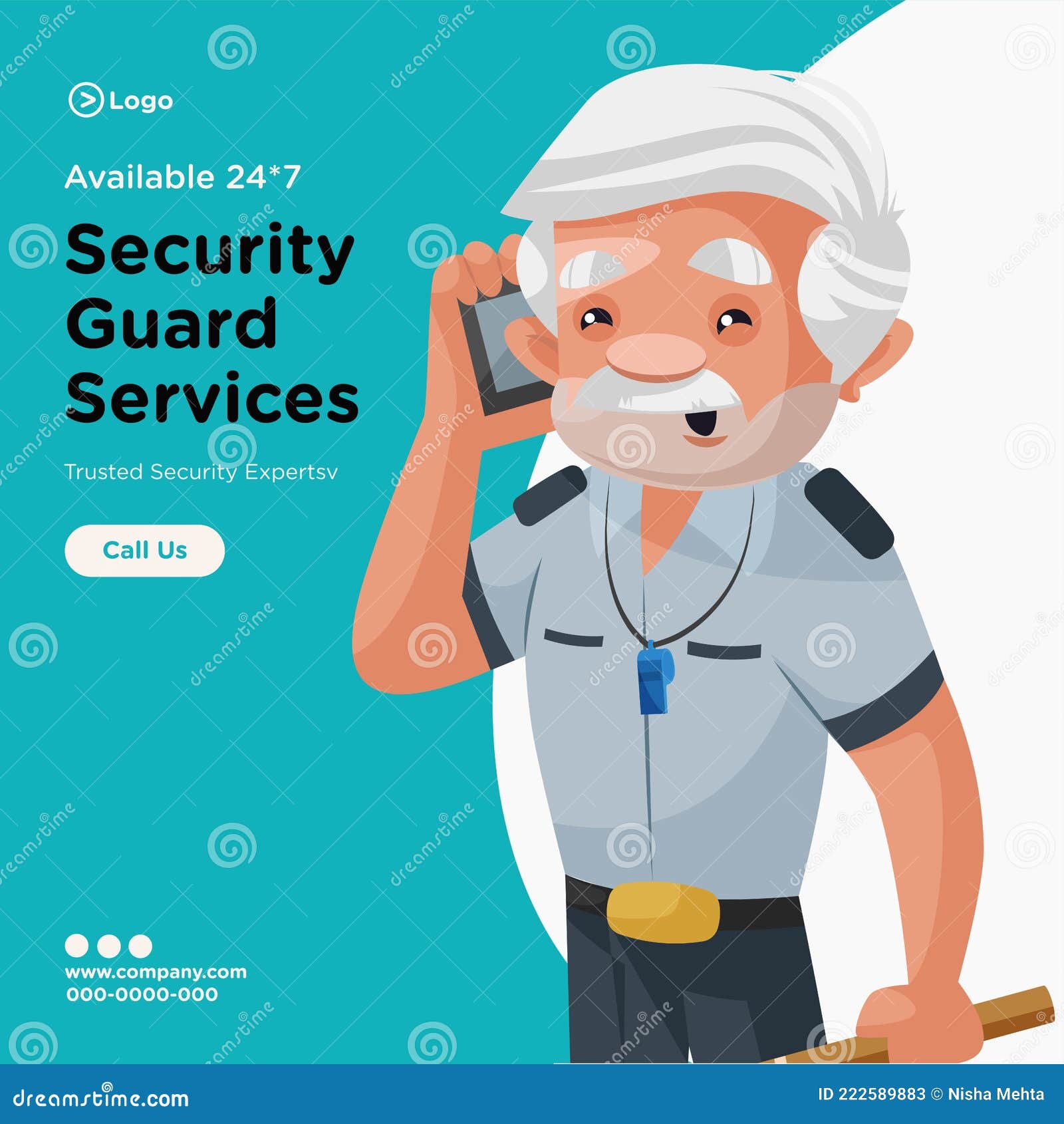 Banner Design of Security Guard Services Stock Vector - Illustration of ...
