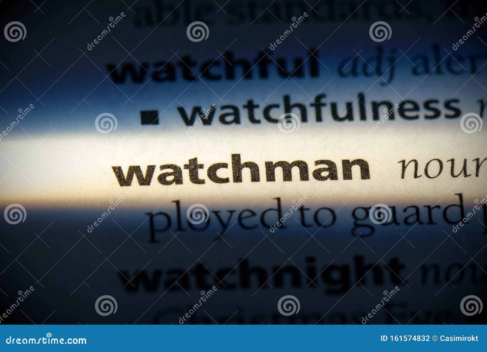 Watchman stock photo. Image of writing, printed, reference - 161574832