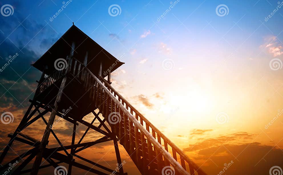 Watchtower stock photo. Image of sentry, timber, stairs - 24646512