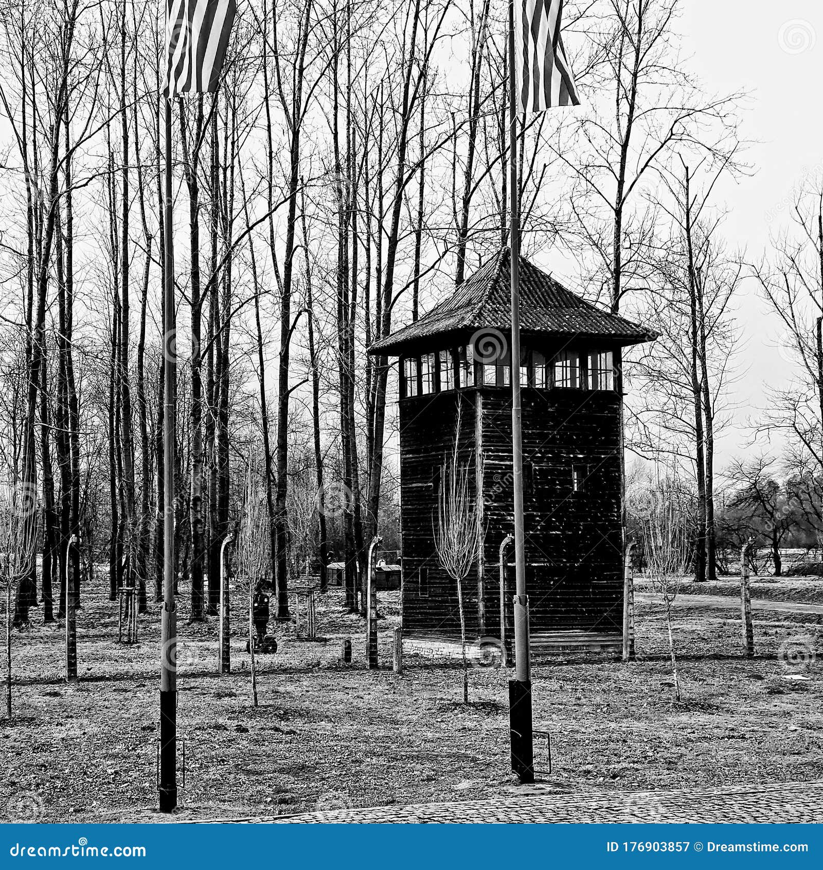 Watchtower Auschwitz Poland Editorial Photography - Image of auschwitz ...
