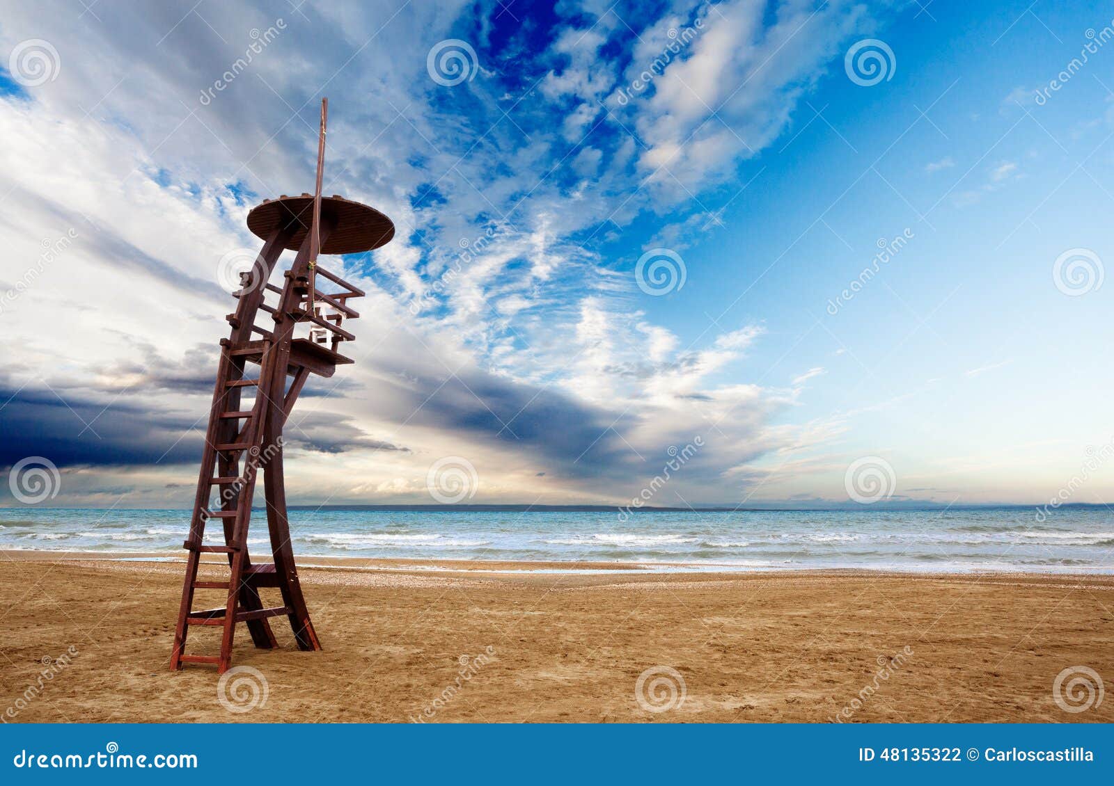 Watchtower on the beach. stock photo. Image of travel - 48135322