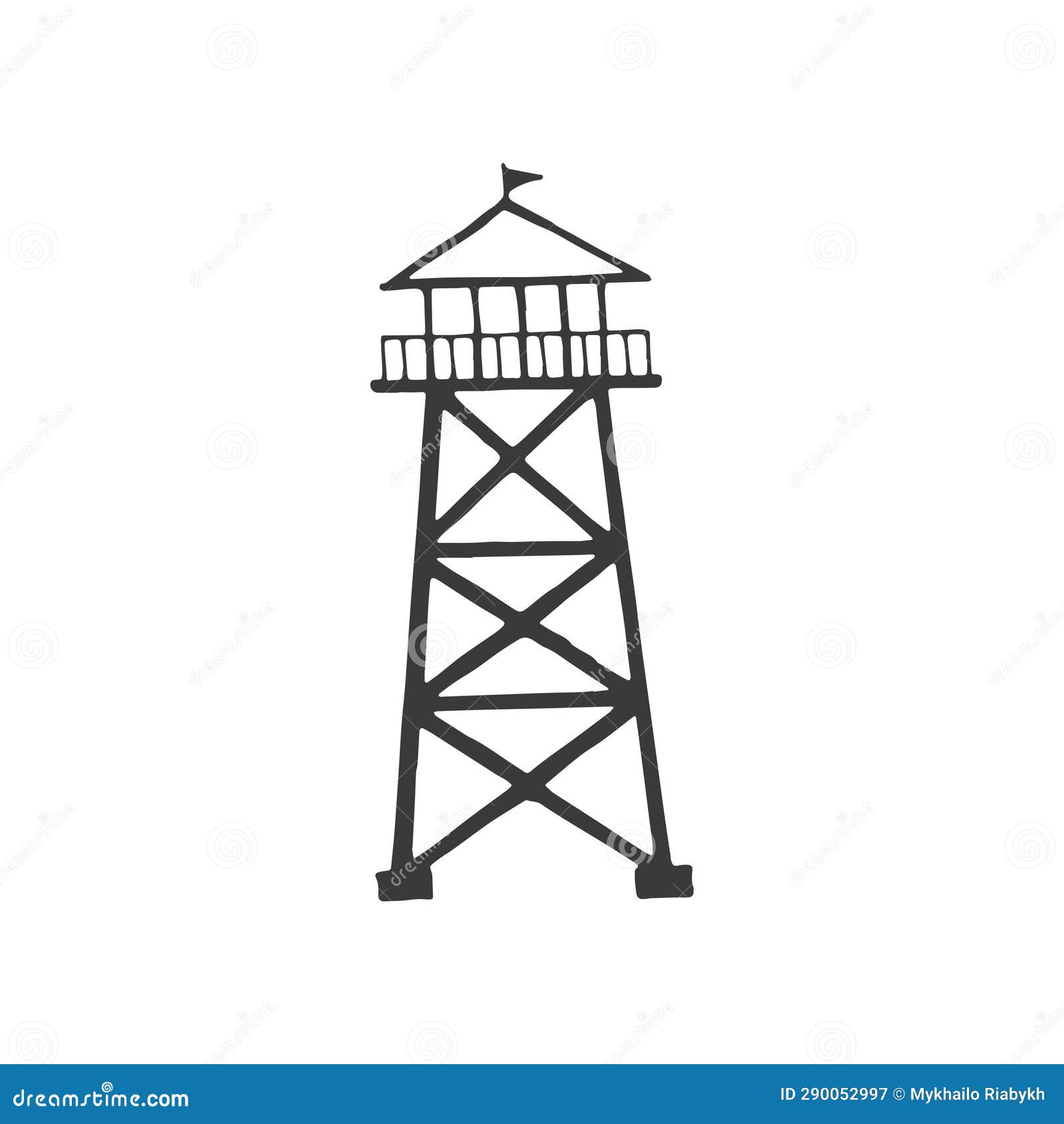 Watchtower Building Drawing, Watchtower Illustration Stock Vector ...