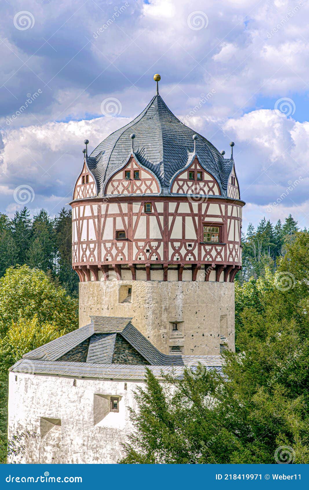 Watchtower of the castle stock image. Image of burgk - 218419971