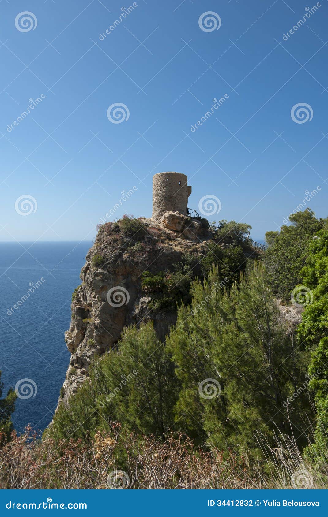Watchtower stock photo. Image of building, rock, stone - 34412832