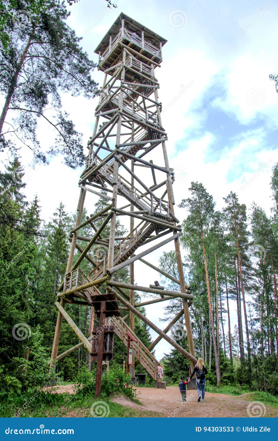 Watchtower in the forest stock image. Image of landscape - 94303533