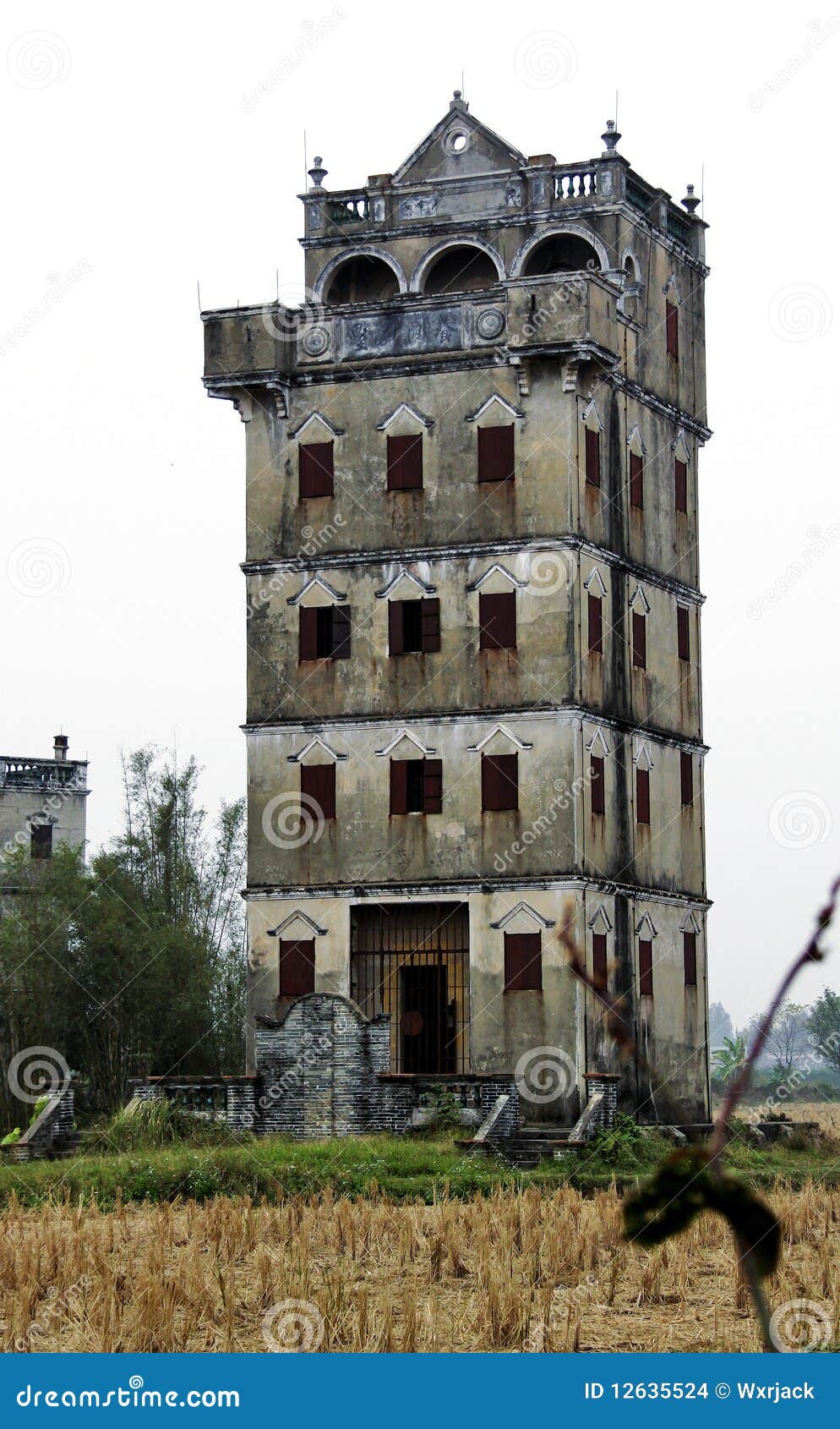 Watchtower in Kaiping stock photo. Image of chinese, kaiping - 12635524