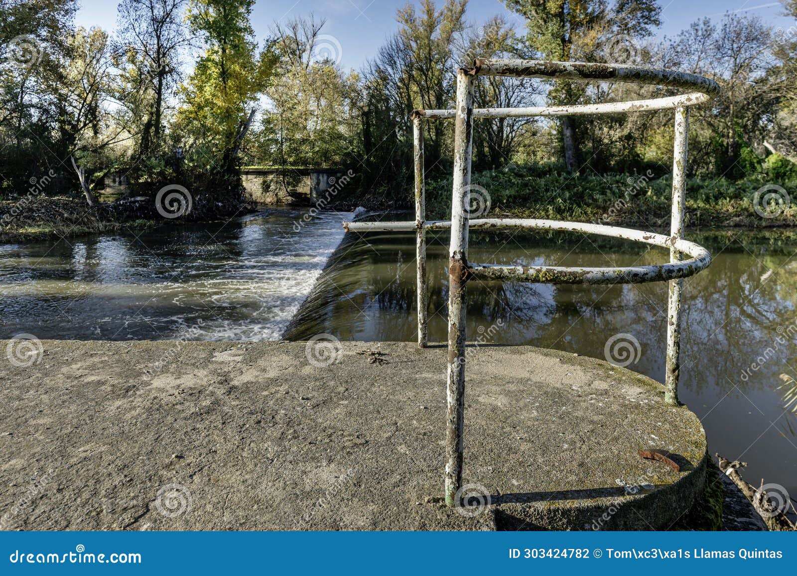 A Watchtower with a Metal Railing in Ruins Stock Photo - Image of ...