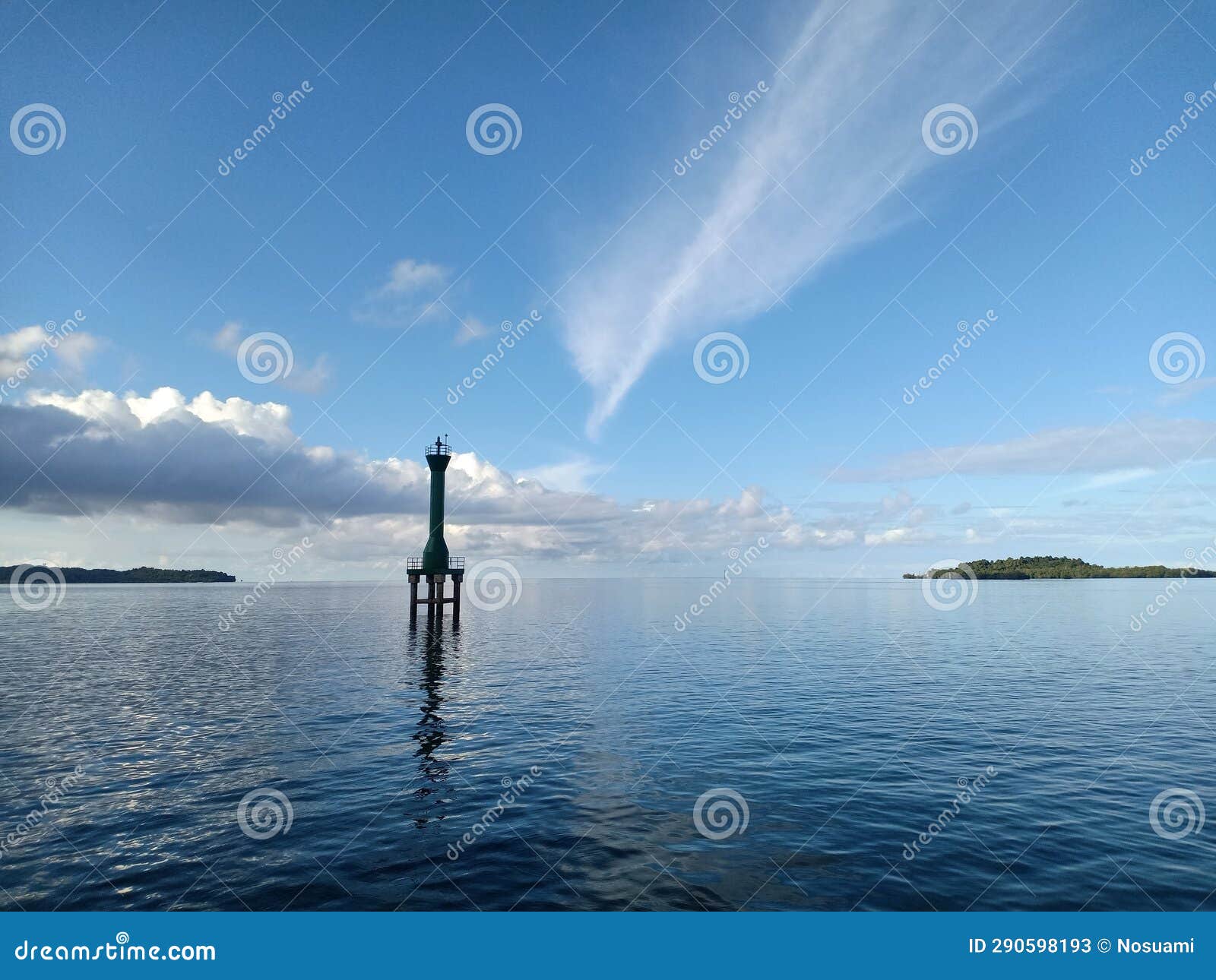The Watchtower in the Middle of Sea Stock Image - Image of dusk, wind ...