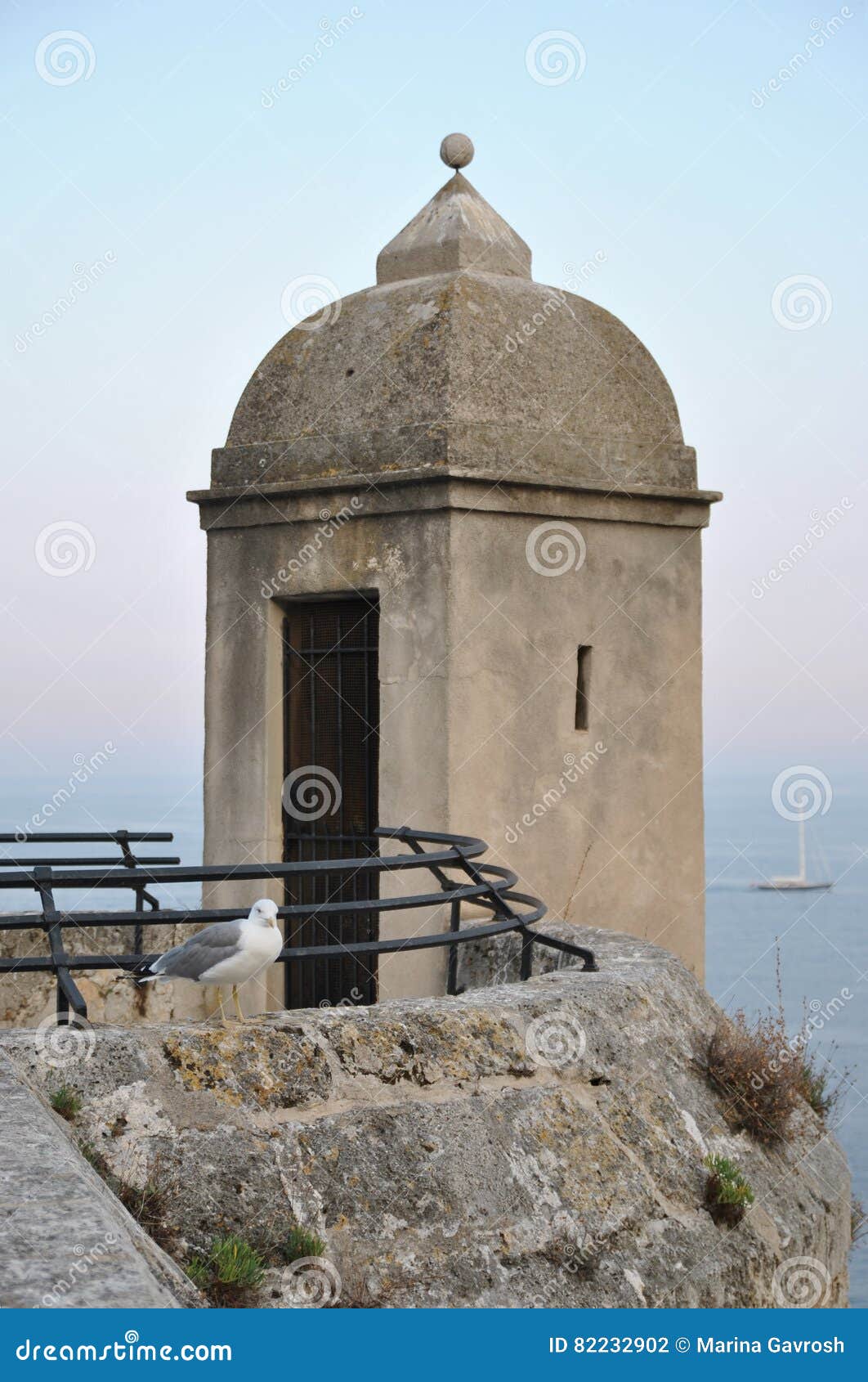 Watchtower of Monaco Castle Stock Photo - Image of medieval, blue: 82232902