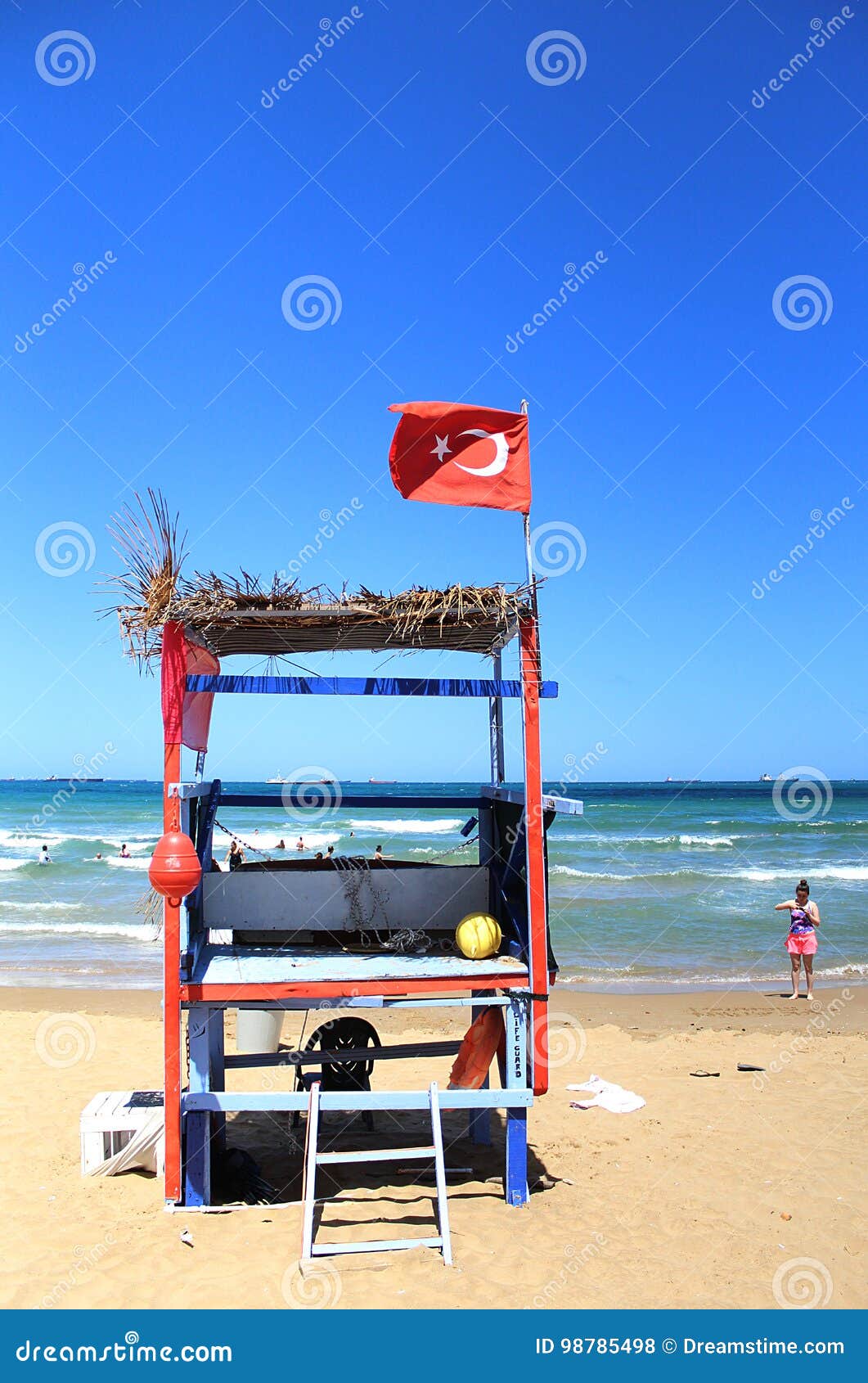 Watchtower editorial stock photo. Image of turkey, flag - 98785498
