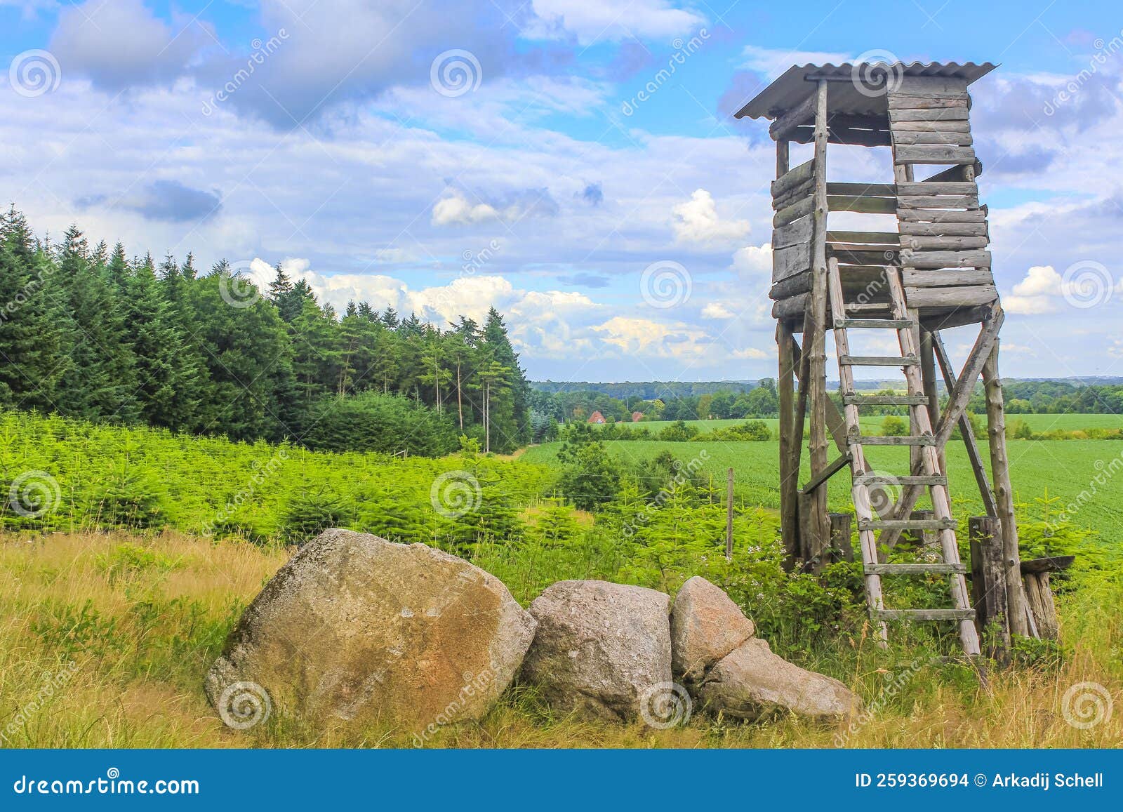 Watchtower Shooting Range in the Forest by the Field Germany Stock ...
