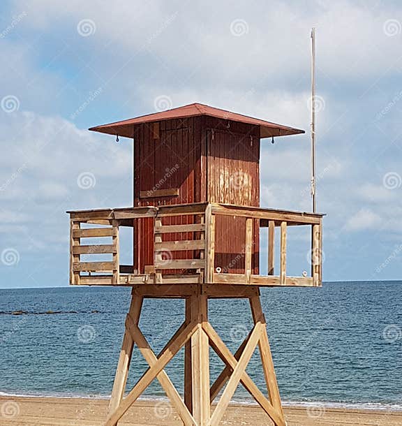 Watchtower stock image. Image of wood, beach, ocean, watchtower - 90412481