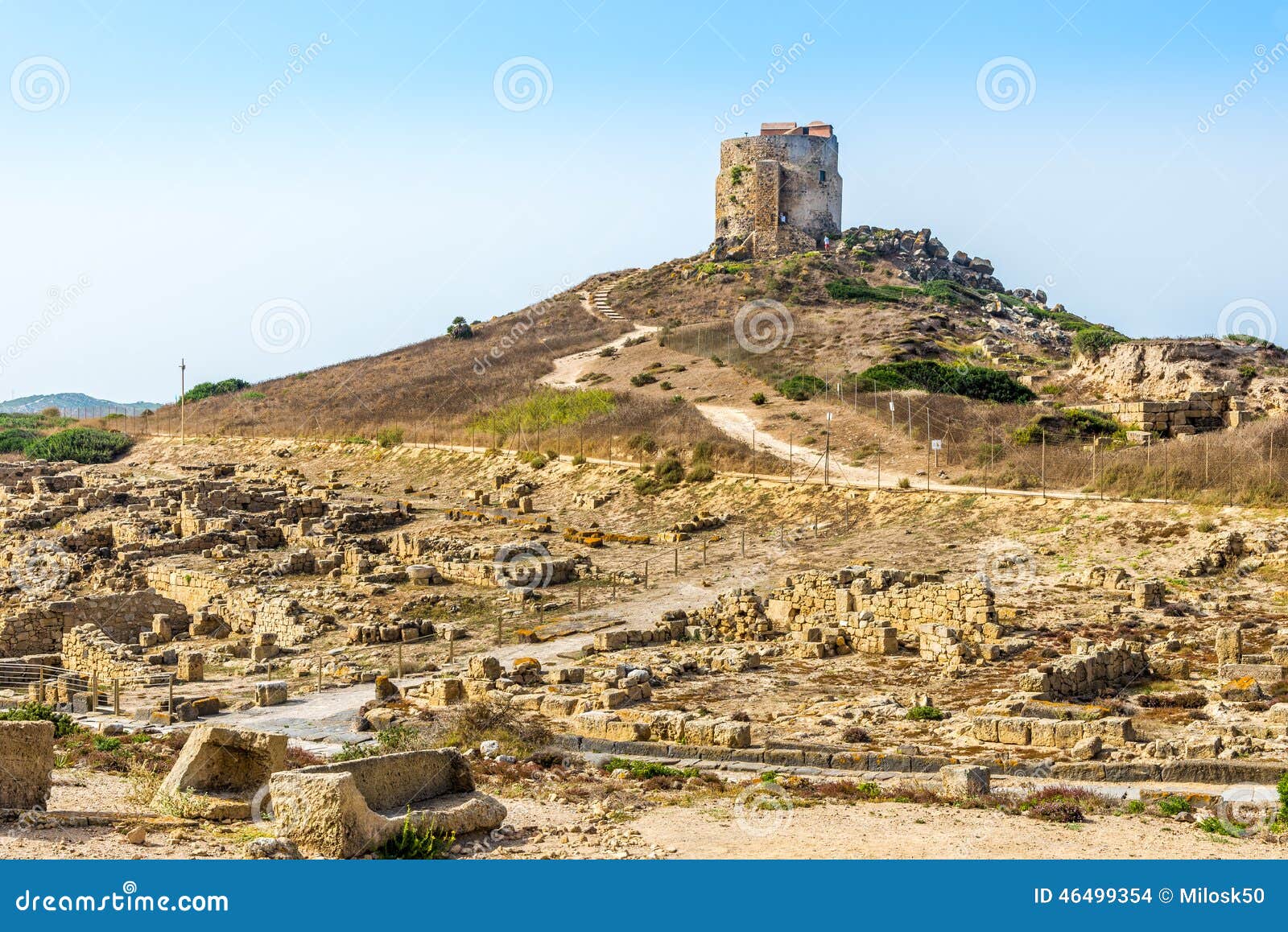 Watchtower in Tharros stock photo. Image of cabras, tharros - 46499354