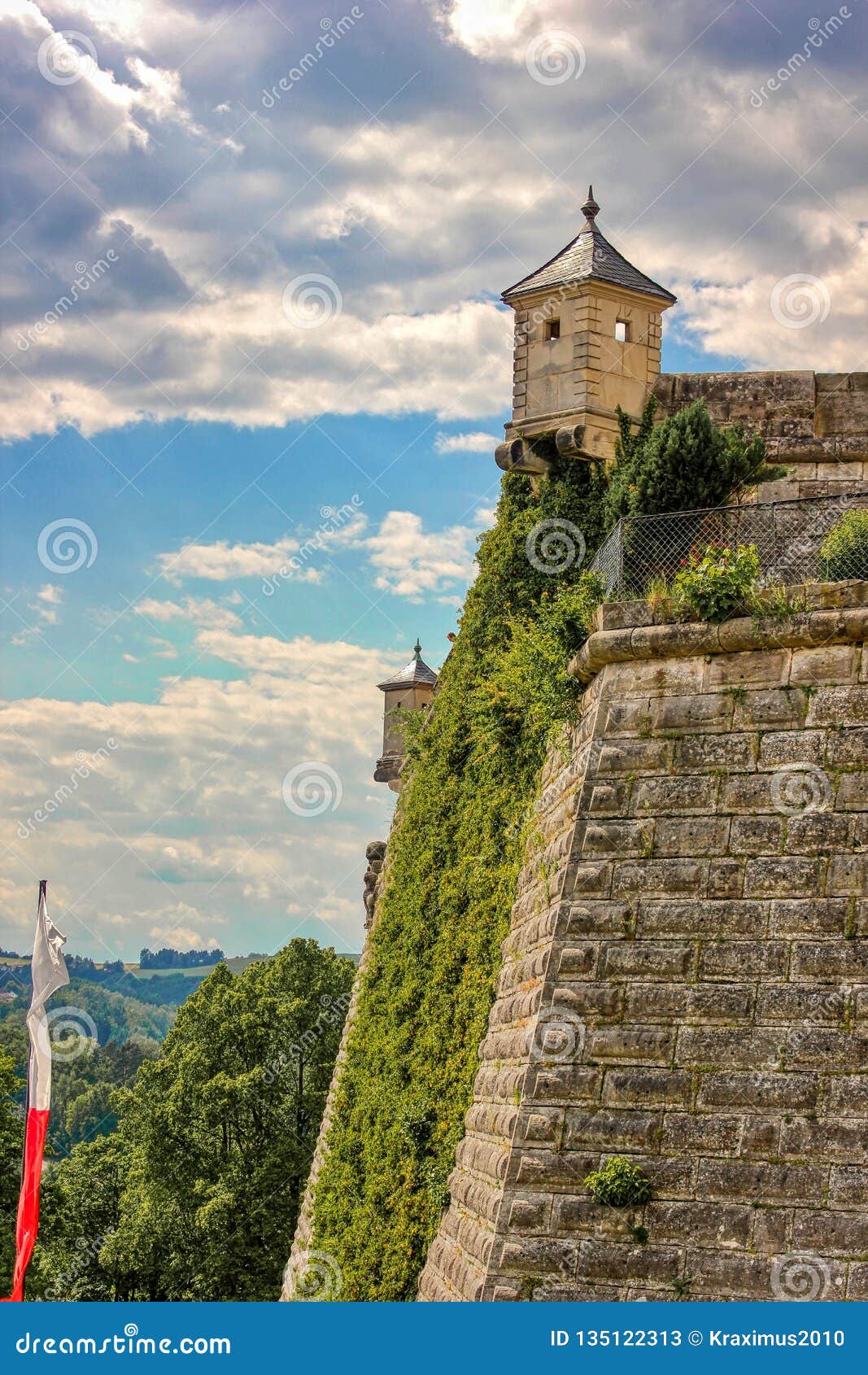 Watchtower on the Wall of the Castle Stock Image - Image of defense ...