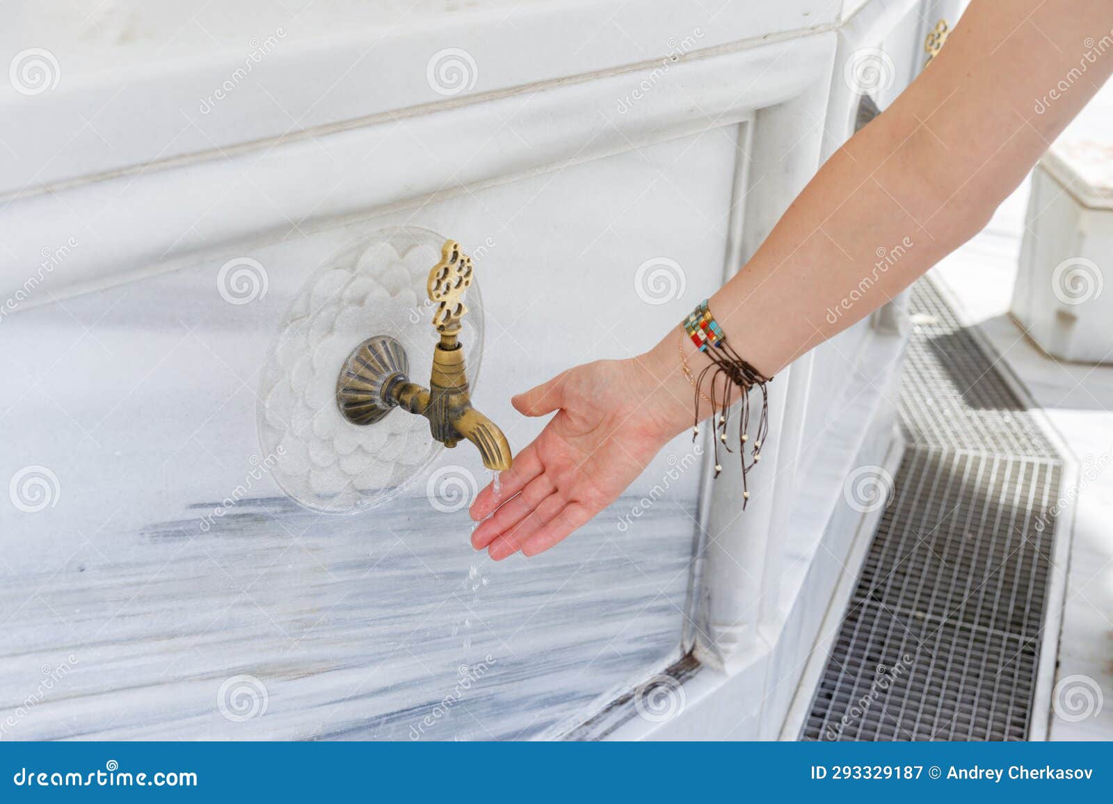 Water for Ablution before Visiting a Turkish Mosque Stock Image - Image ...