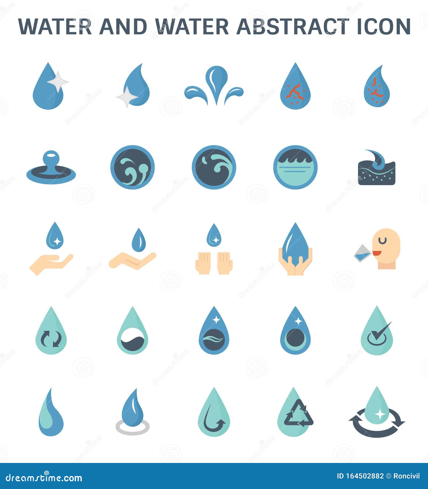 Water abstract icon stock vector. Illustration of icons - 164502882