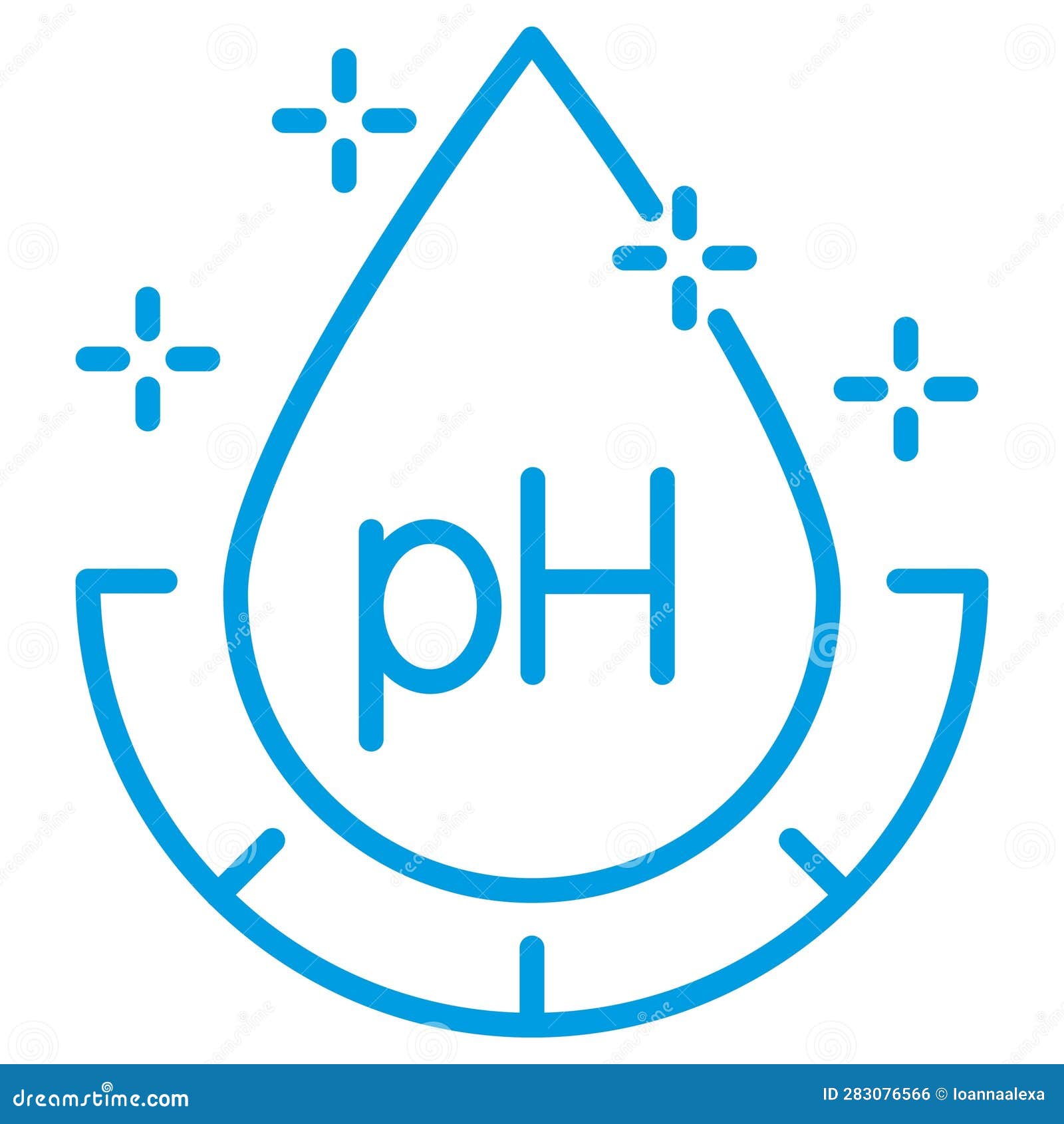 Water Acidity PH. Liquid Drop Outline Pictogram with Scale and Text ...