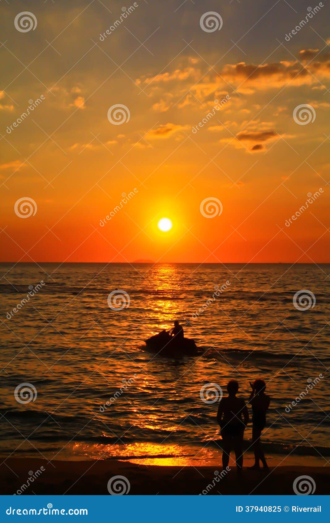 Water Activity in the Sunset Stock Image - Image of movement, evening ...