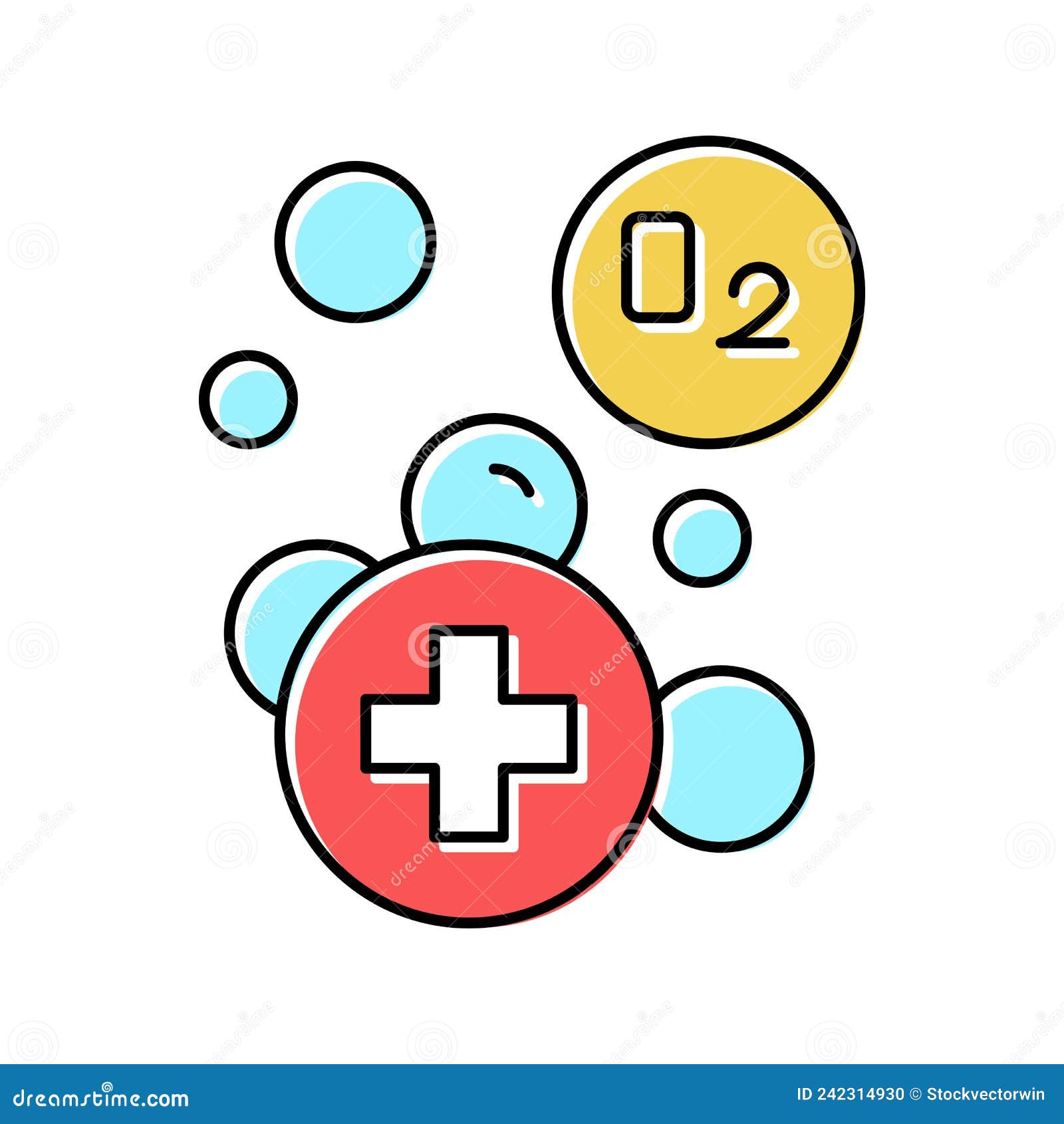 Water Adding Oxygen Color Icon Vector Illustration Stock Vector ...