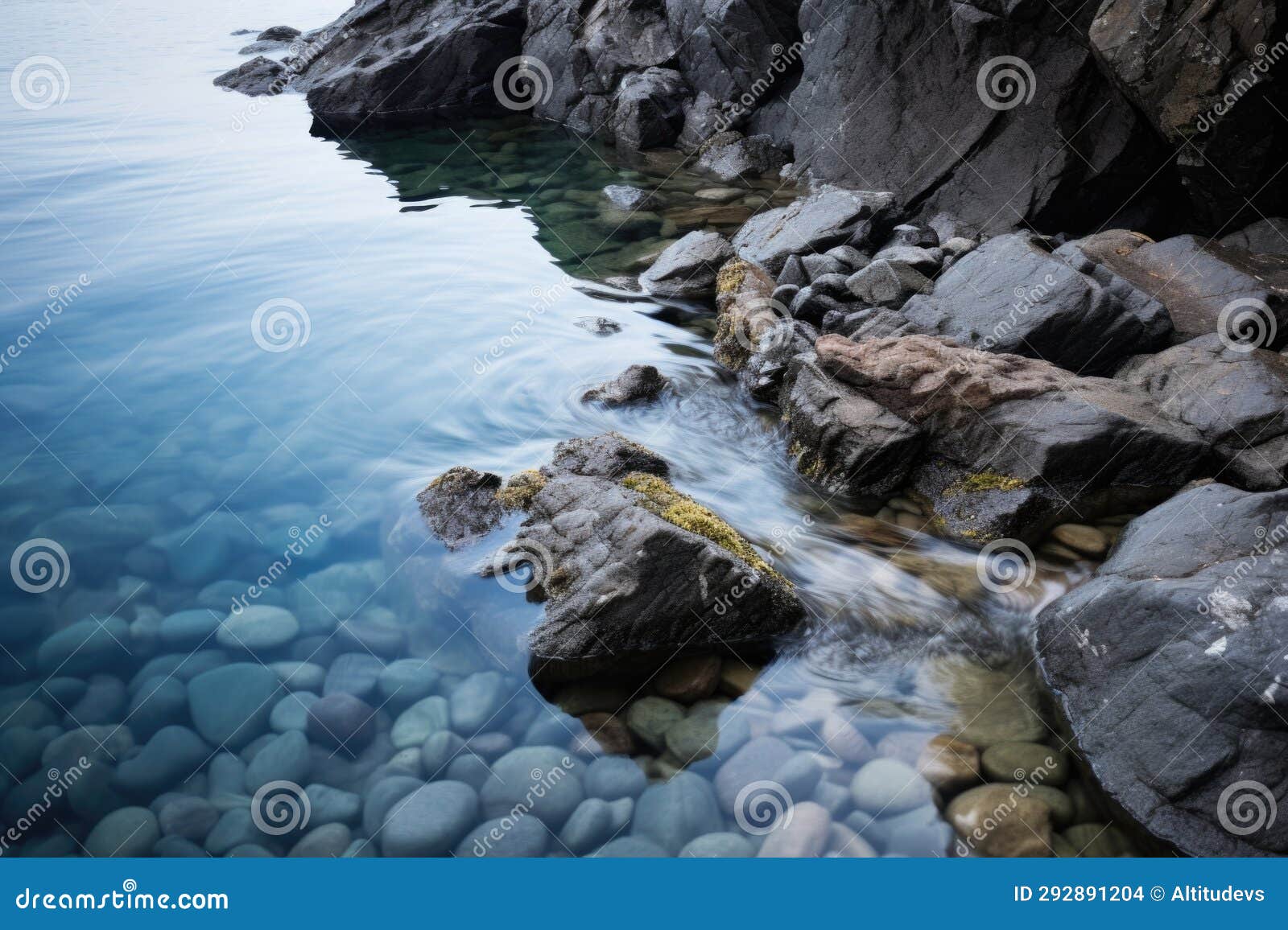 Water Adjusting Its Path Around Rocks Stock Photo - Image of ...