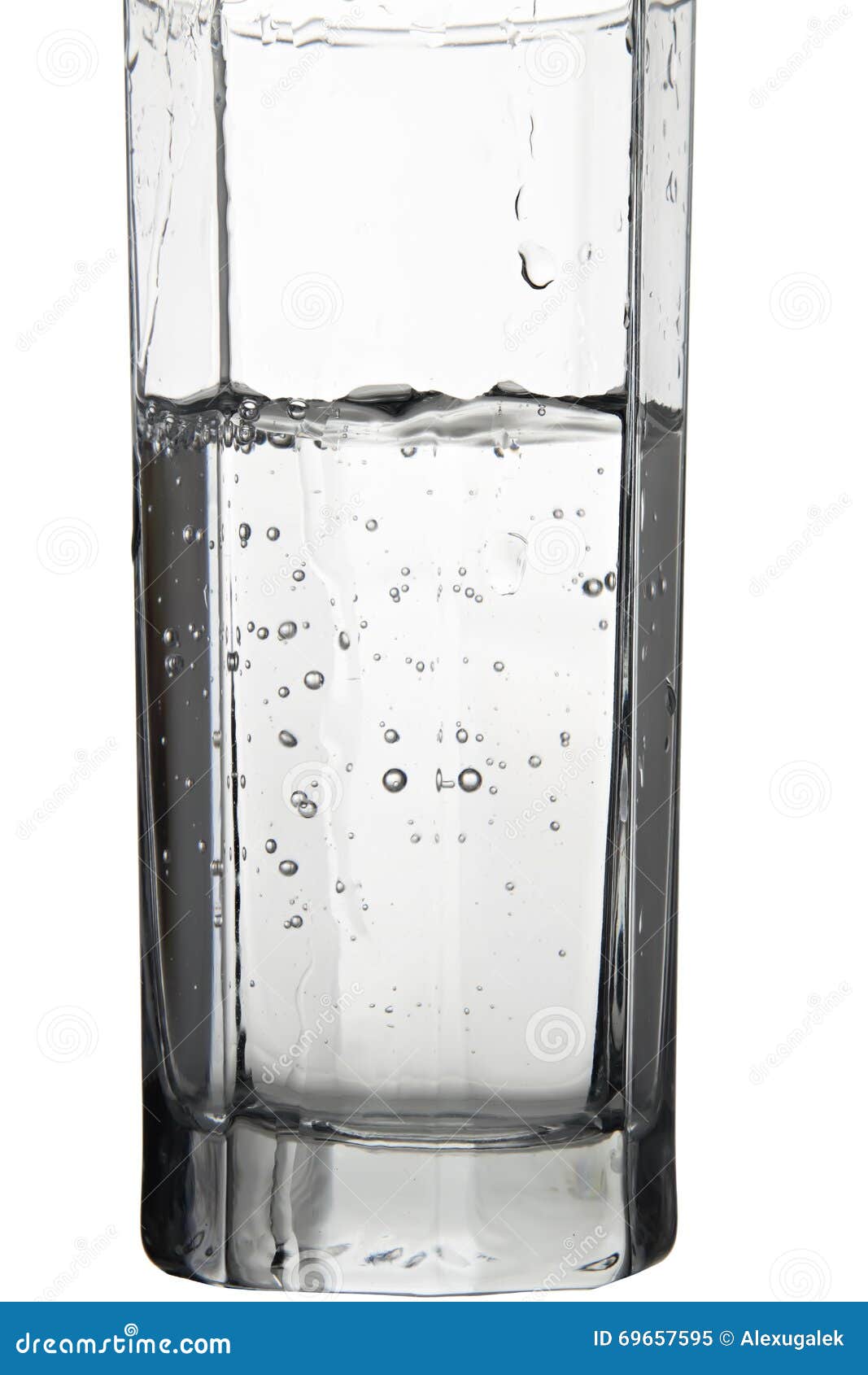 Water with Air Bubbles in a Glass Isolated on White Stock Image - Image ...