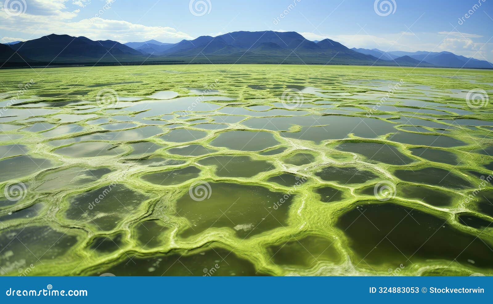 Water algae bloom stock illustration. Illustration of microorganisms ...