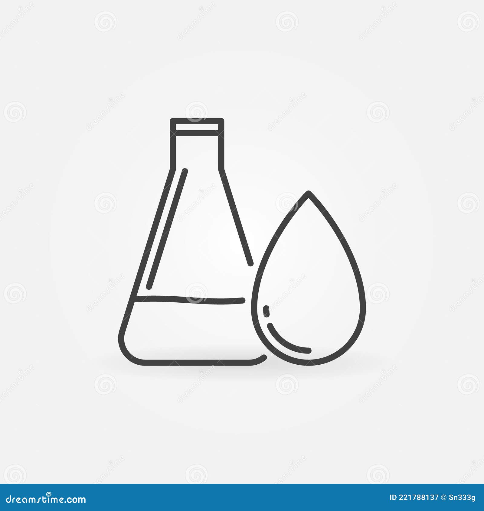 Water Analysis Icon. Zooming In On A Test Tube With Water. Molecules In ...
