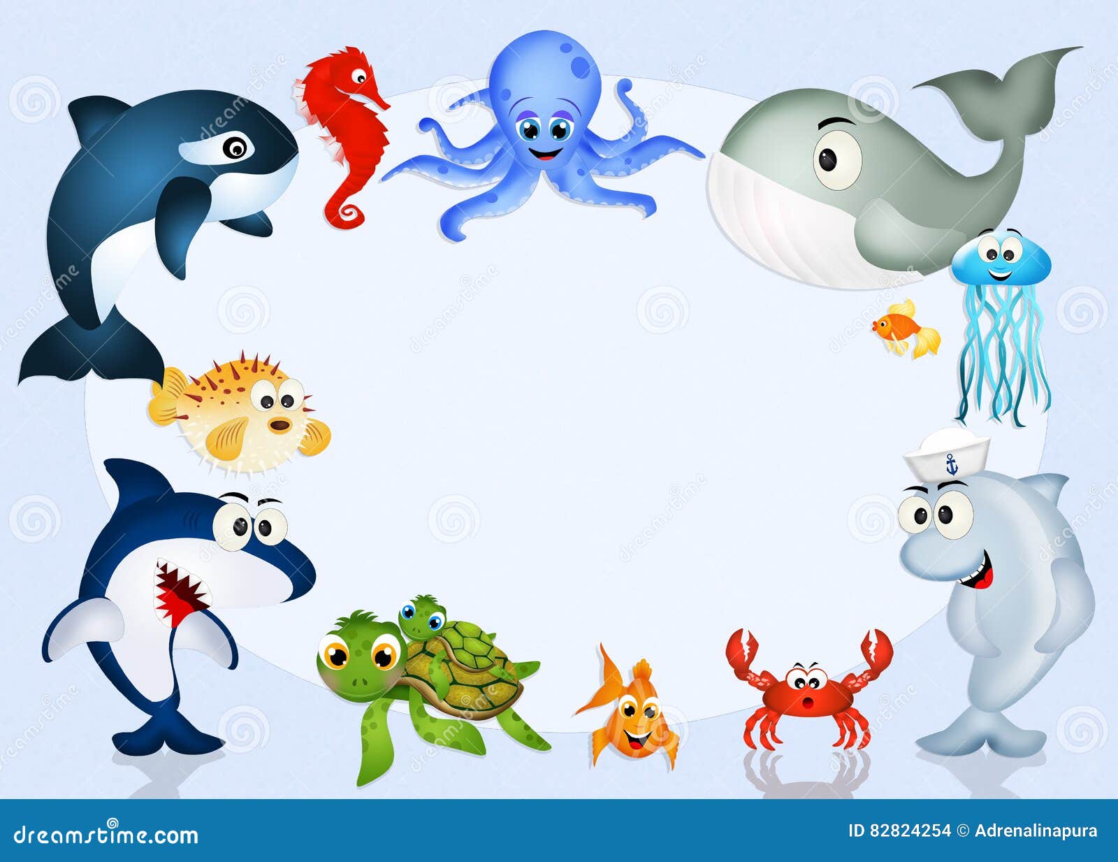Water Animals Cartoon Vector | CartoonDealer.com #32840855