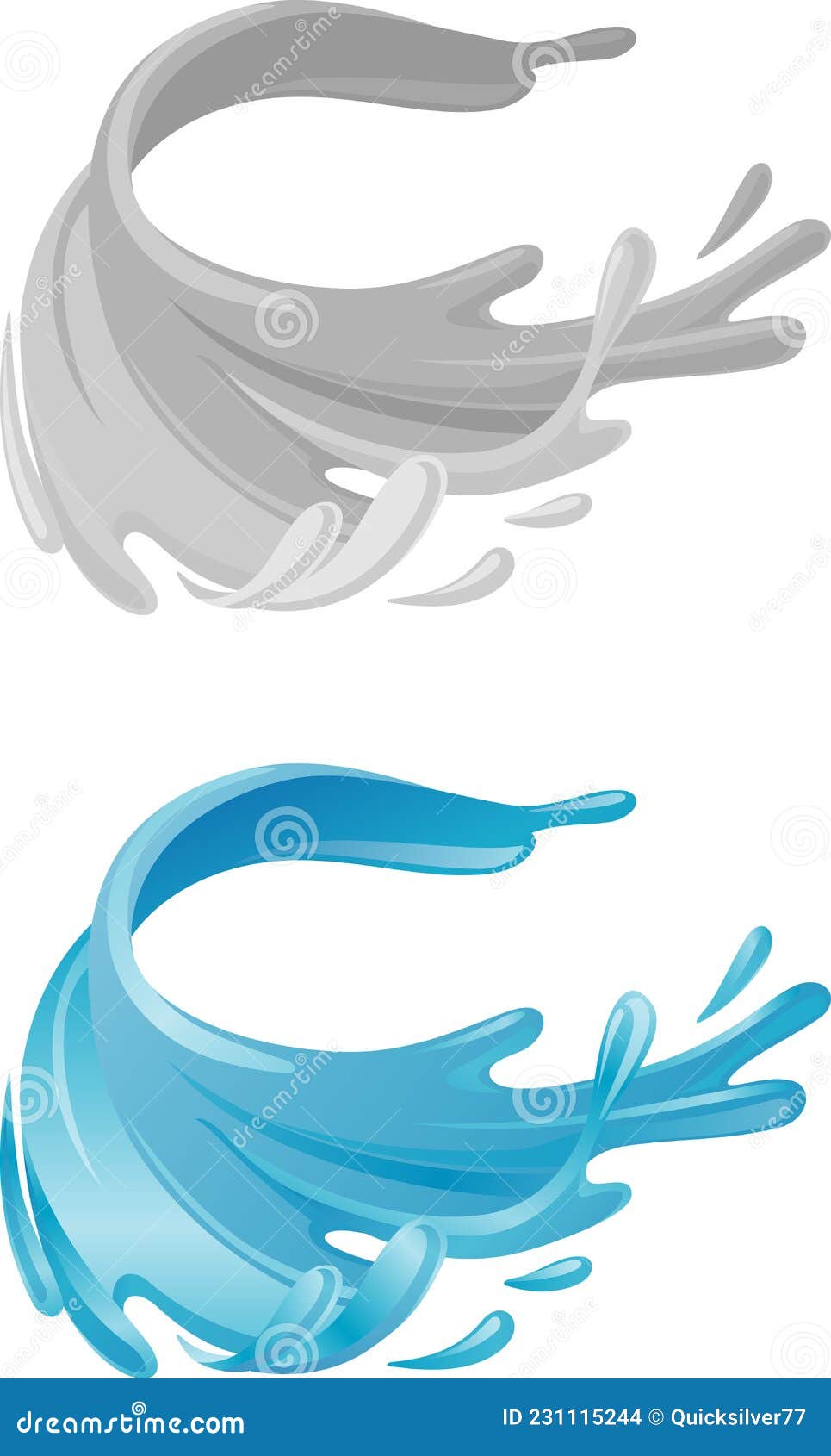Water Arc Shape Flowing, 3D Illustration Stock Vector - Illustration of ...
