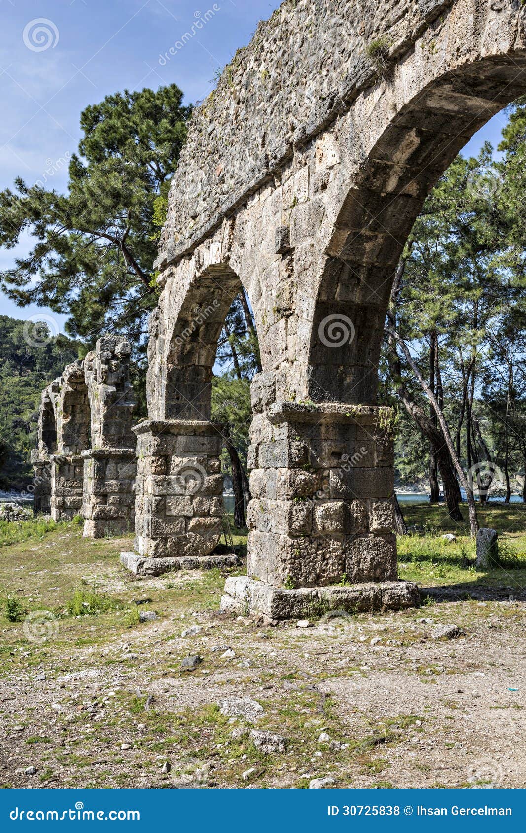 Water Arches of Phaselis in Antalya, Turkey Stock Photo - Image of city ...