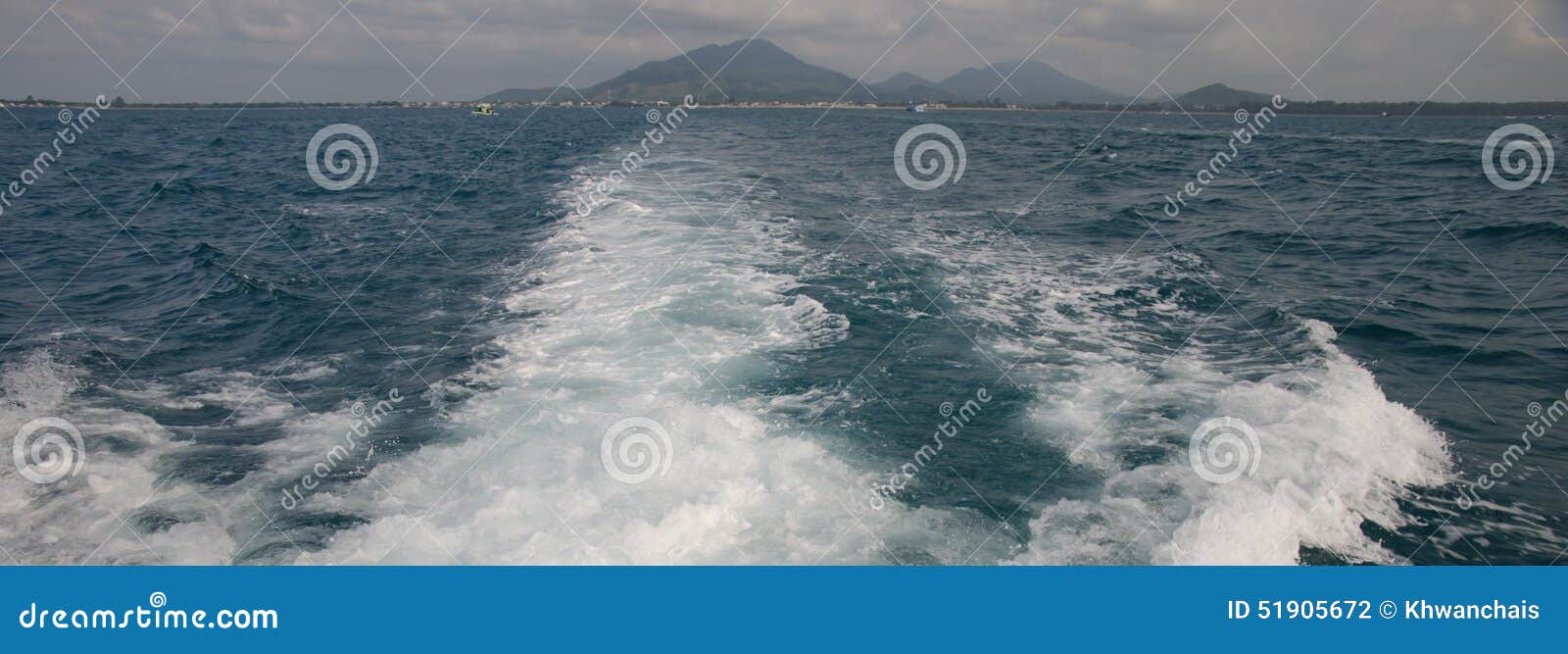 Water in the back of boat stock photo. Image of path - 51905672