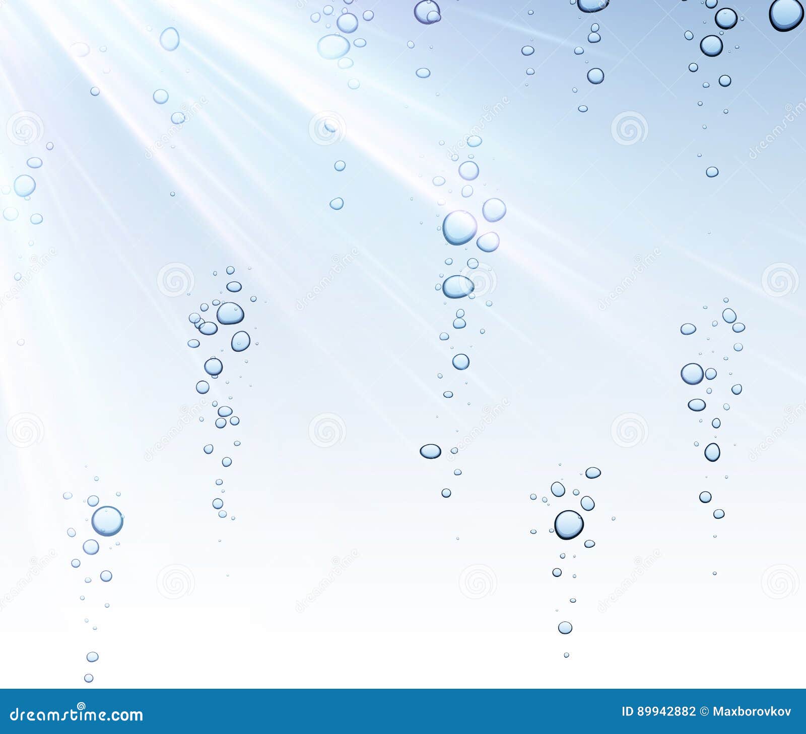 Sea Water Background Vector Aqua Illustration. Blue Ocean Water Surface ...