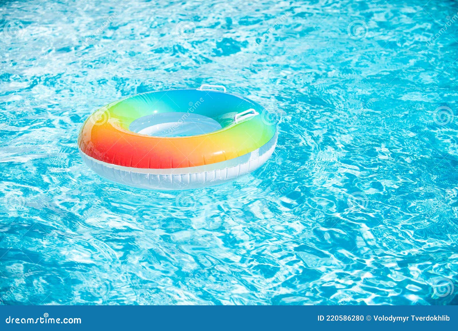 Water Background. Pool Float, Ring Floating in a Refreshing Blue ...