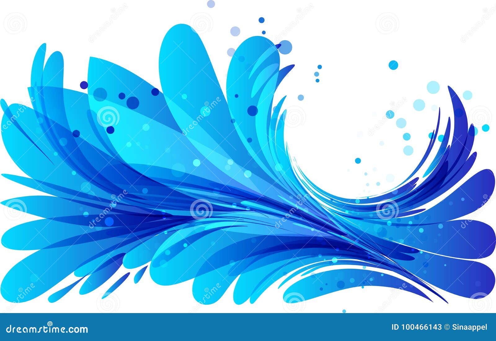 Water Background with a Round Frame Stock Vector - Illustration of ...