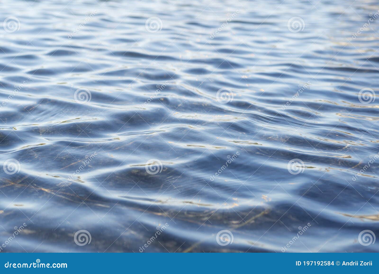 Water Background. Shining Blue Wavy Water Surface Ripple Background ...