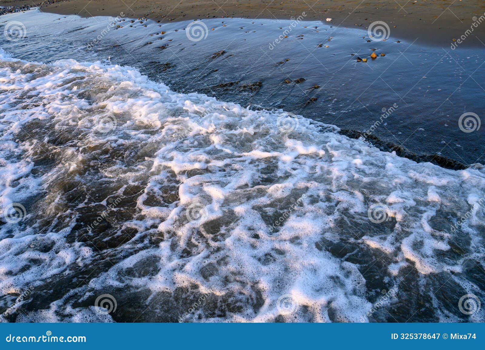 Wavy Lines Water Surface with Bright Glowing Reflection Abstract ...