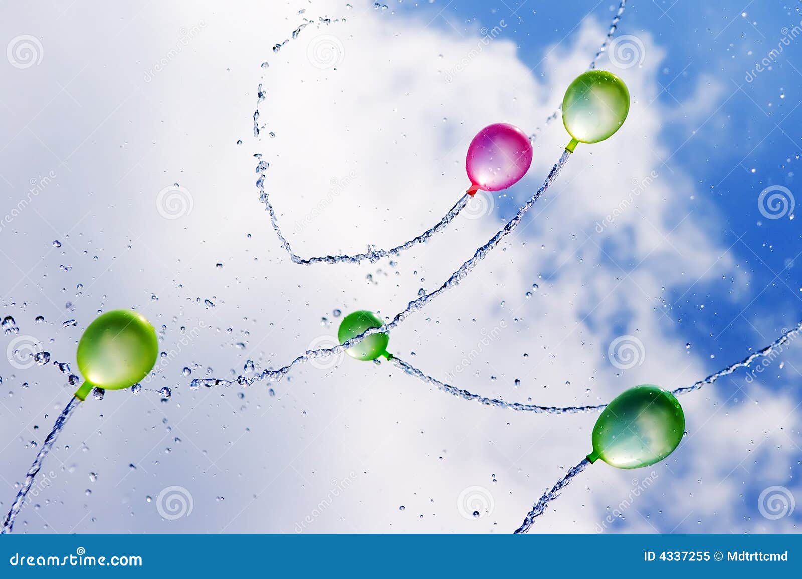 Water Balloons in flight stock image. Image of formation - 4337255