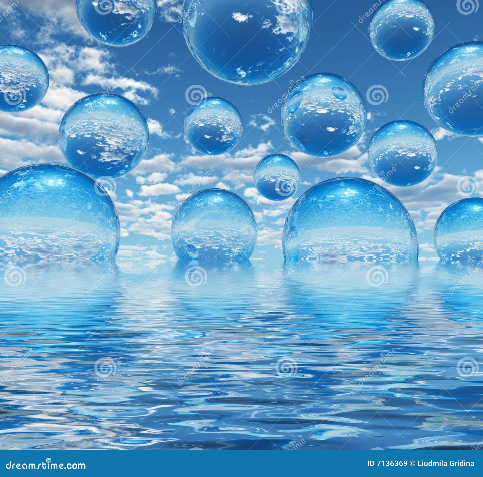 Water balls stock illustration. Illustration of nature - 7136369