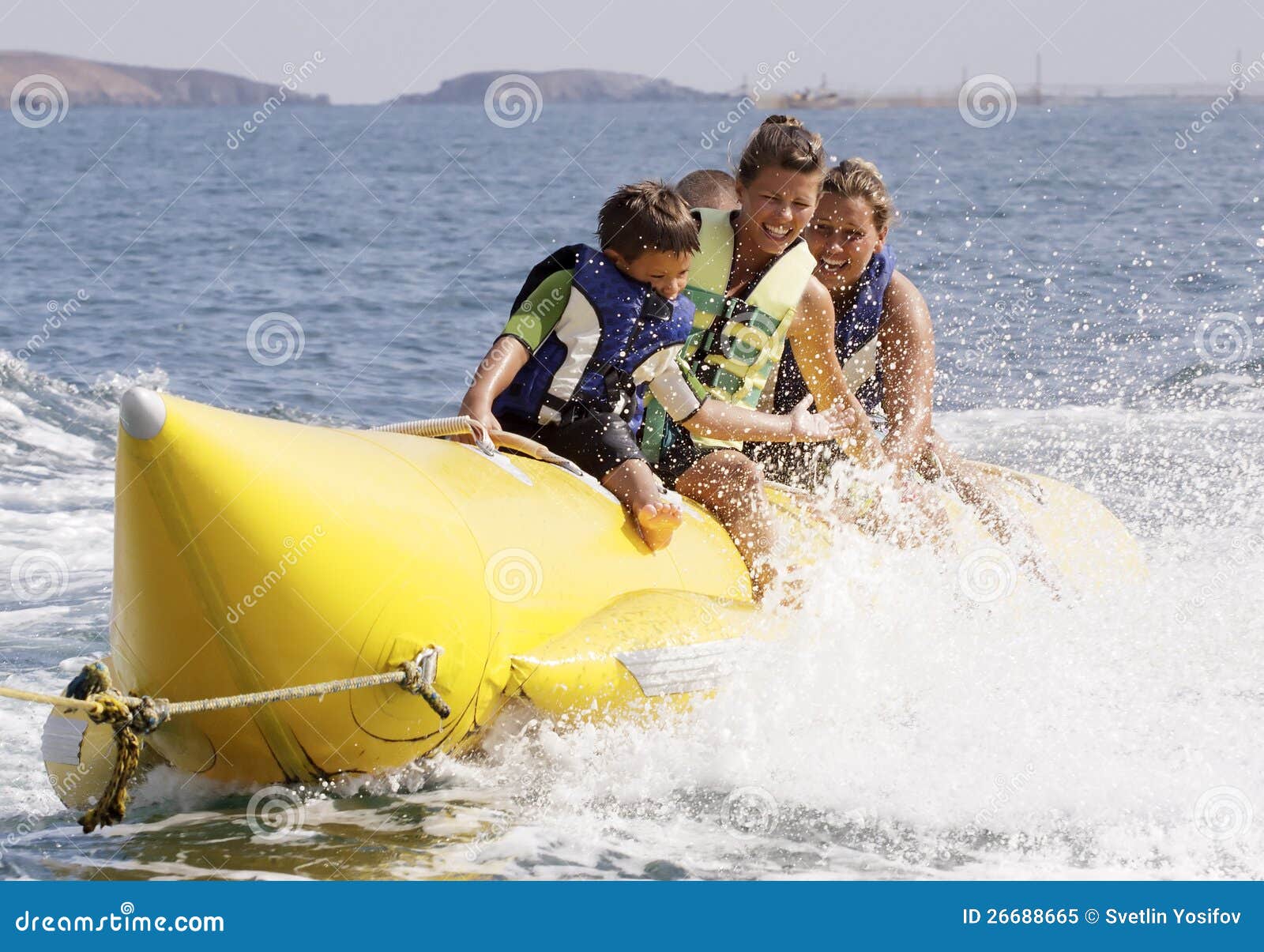 Water banana-banana boat. editorial image. Image of ocean - 26688665