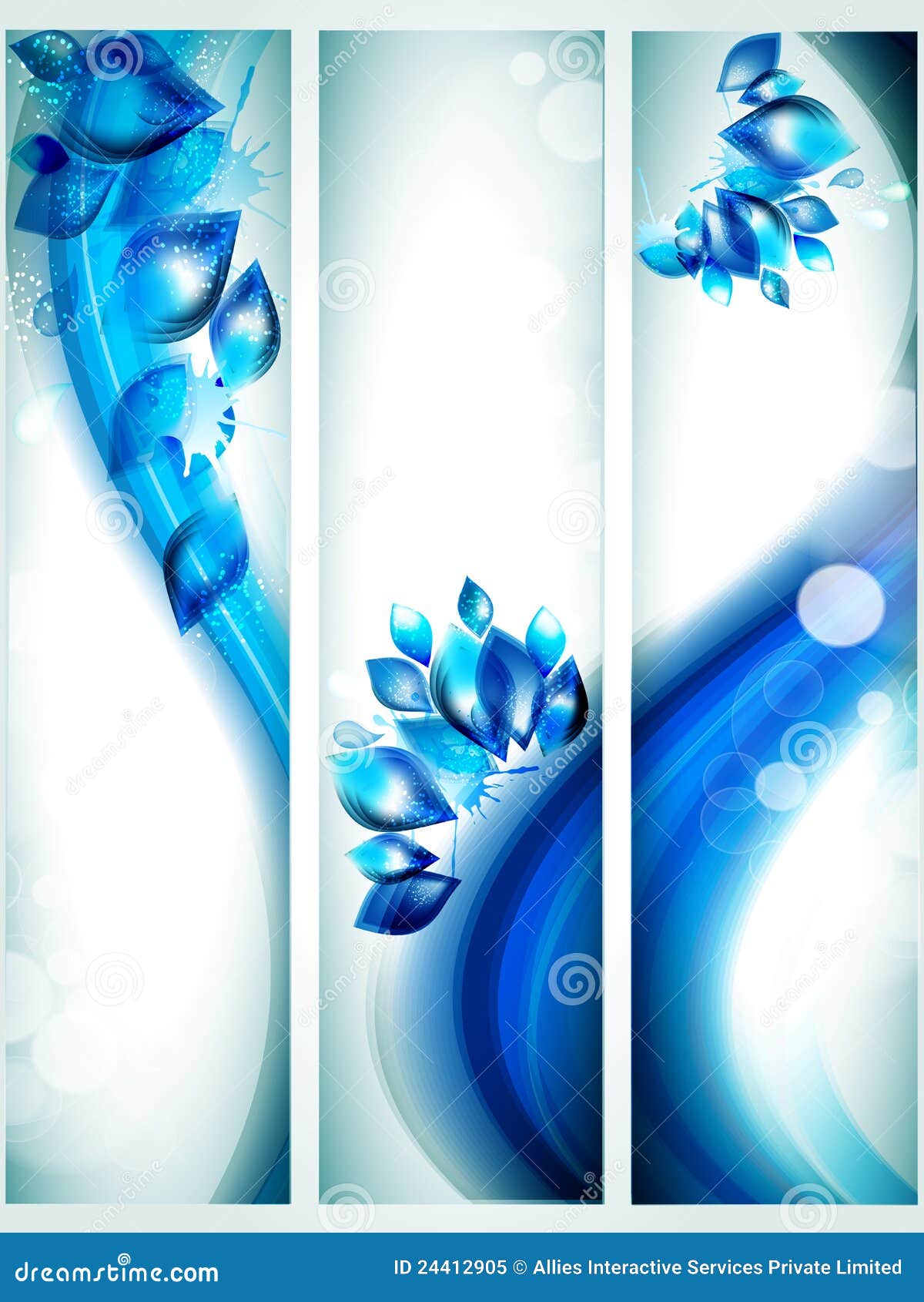 Water Banners with Splash and Glitter Effects. Stock Vector ...