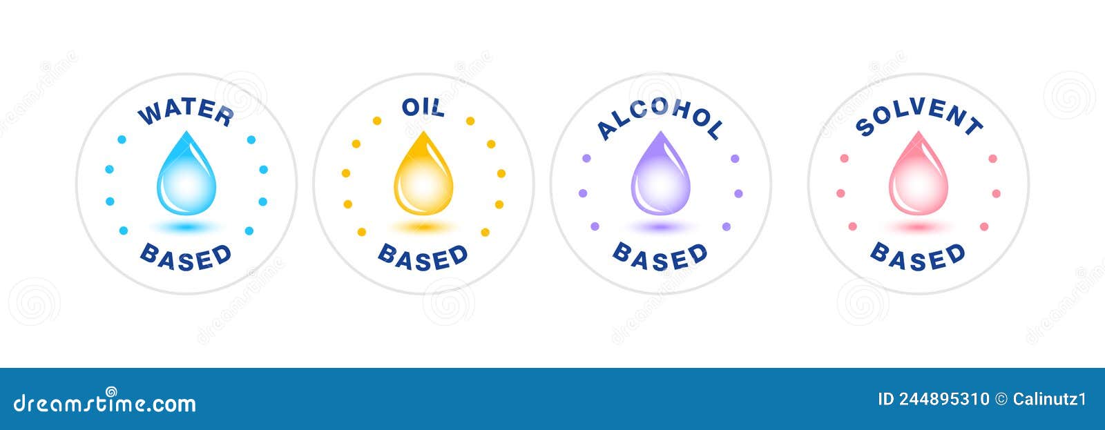 Water Based Product Vector Icon Set Stock Vector - Illustration of ...
